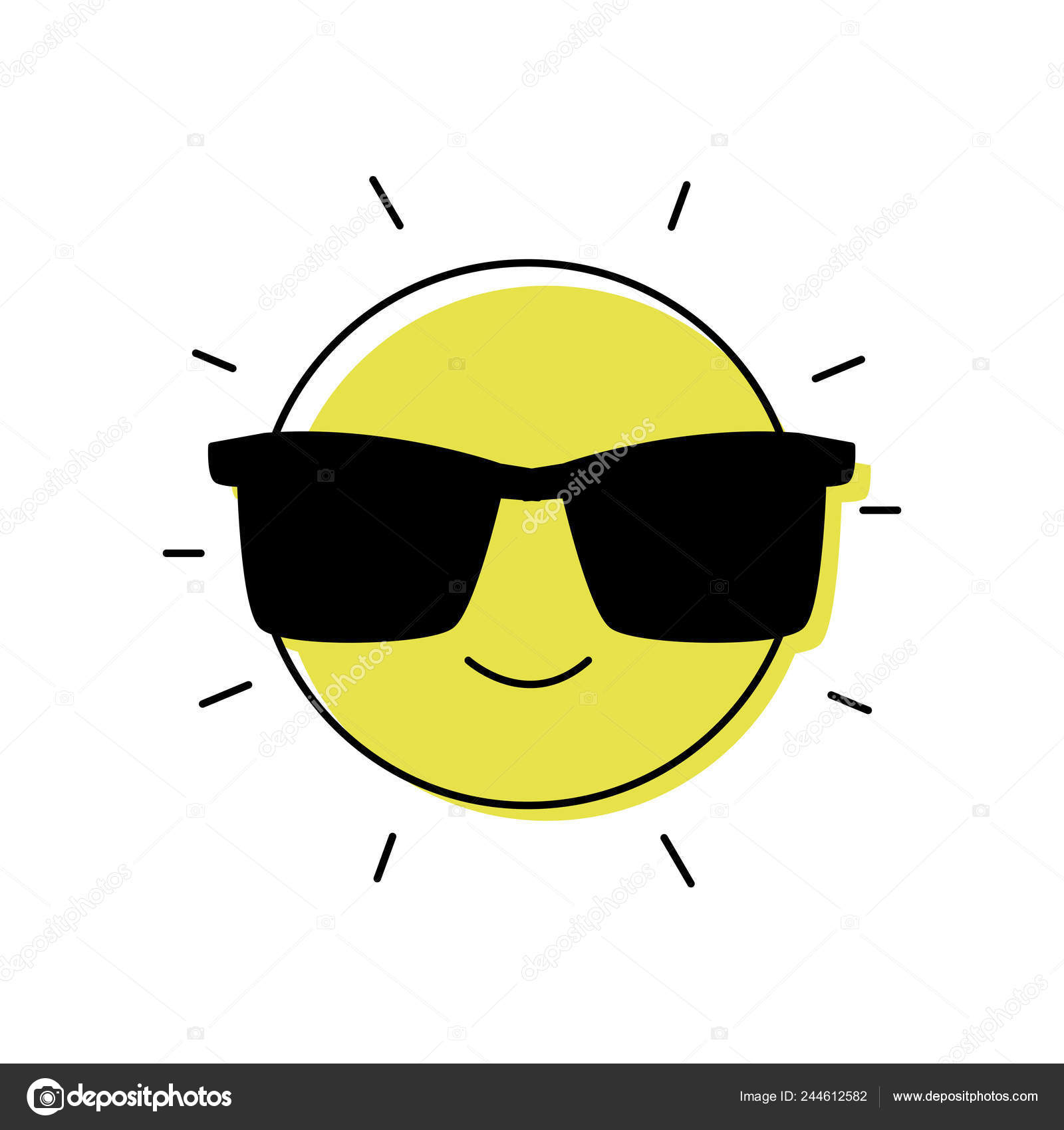 Sol Feliz Con Gafas De Sol Emoji Feliz Sonriendo Con Gafas De Sol