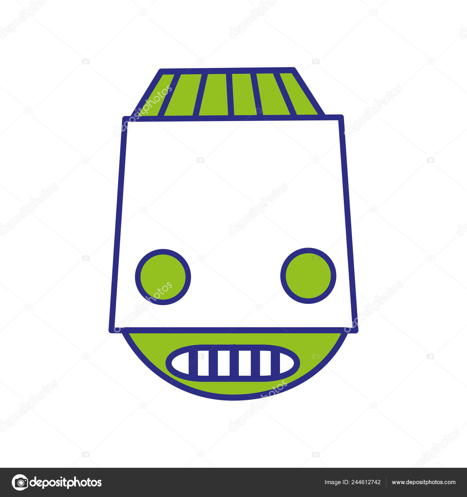 Tecnología Cabeza Robot Todo Color Con Ilustración Vectores Ojos Boca ...