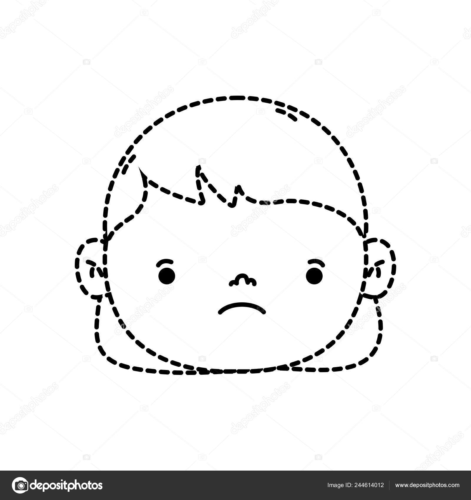 Dotted Shape Avatar Girl Head Hairstyle Design Vector Illustraion Stock ...