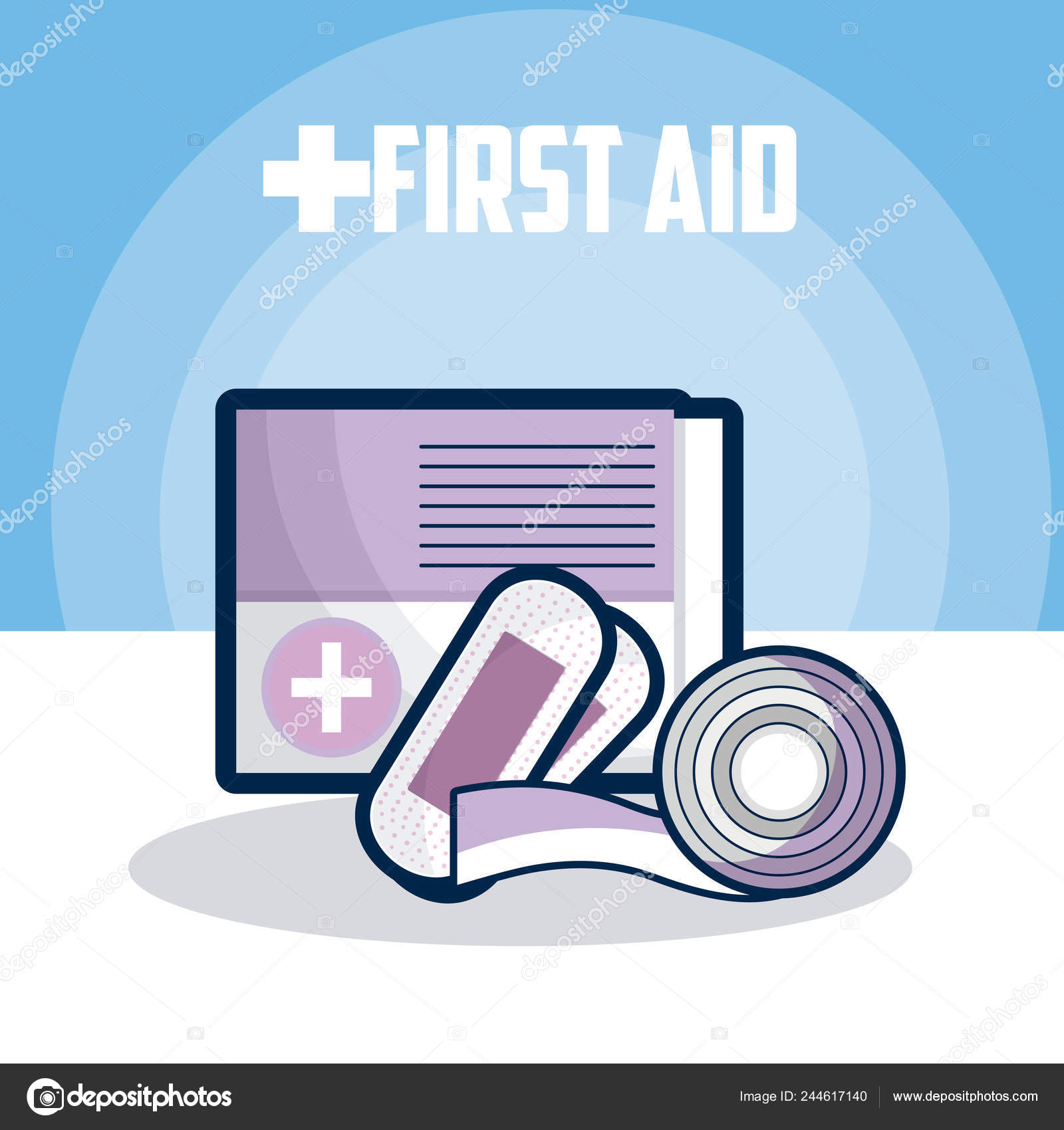 First Aid Bandage Roll Documents Vector Illustration Graphic Design ...