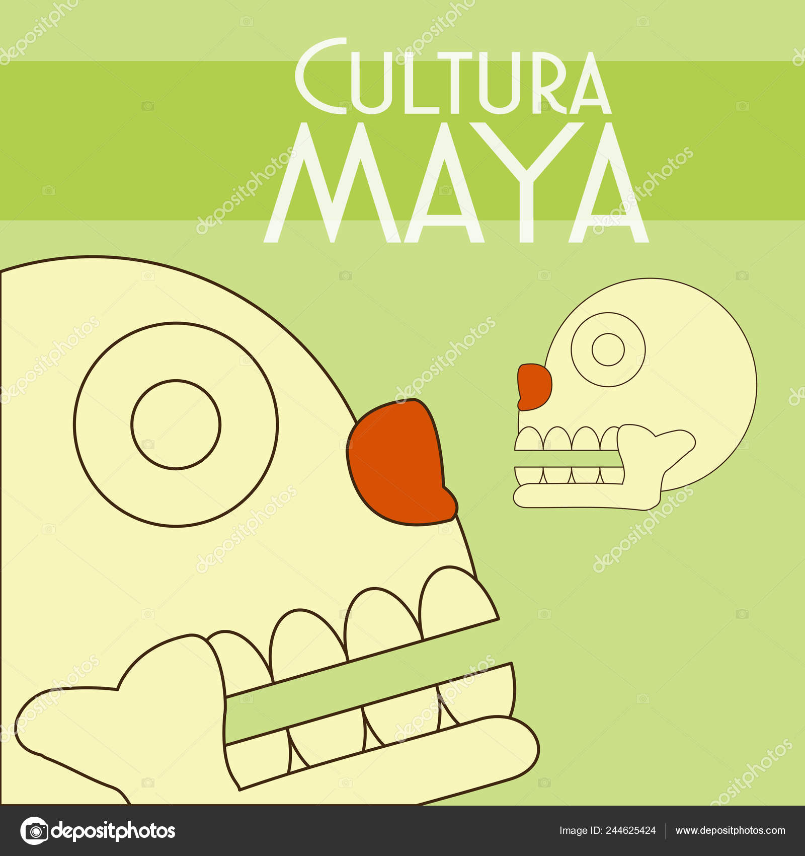 Cultura Maya God Sculpture Poster Vector Illustration Graphic Design ...