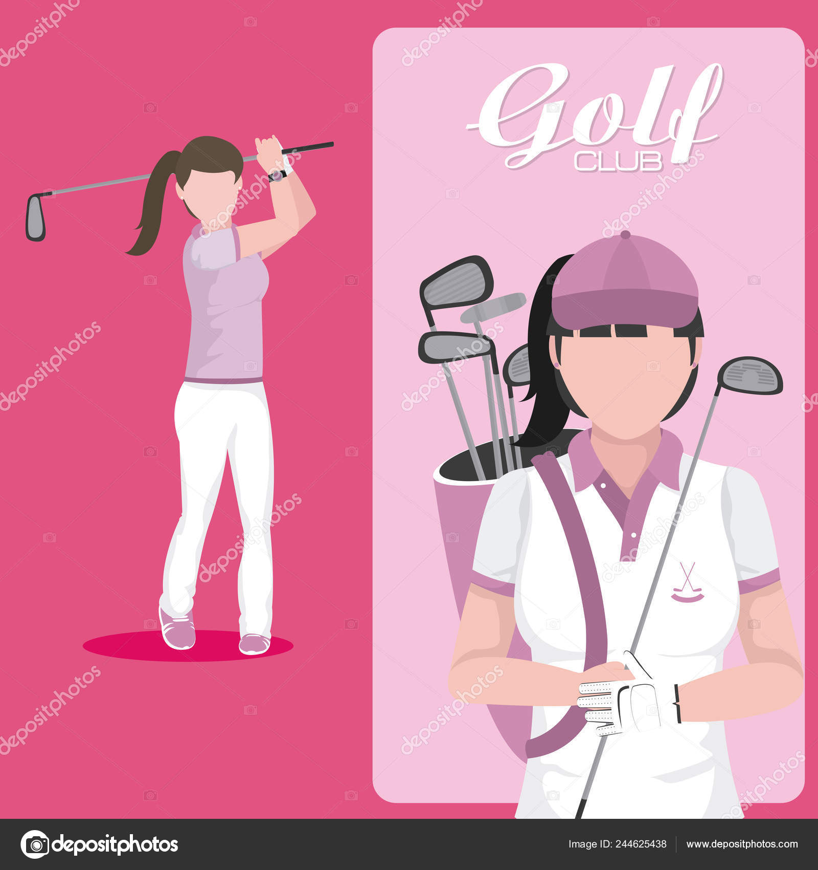 Golf Player Profile Colorful Background Vector Illustration Graphic ...