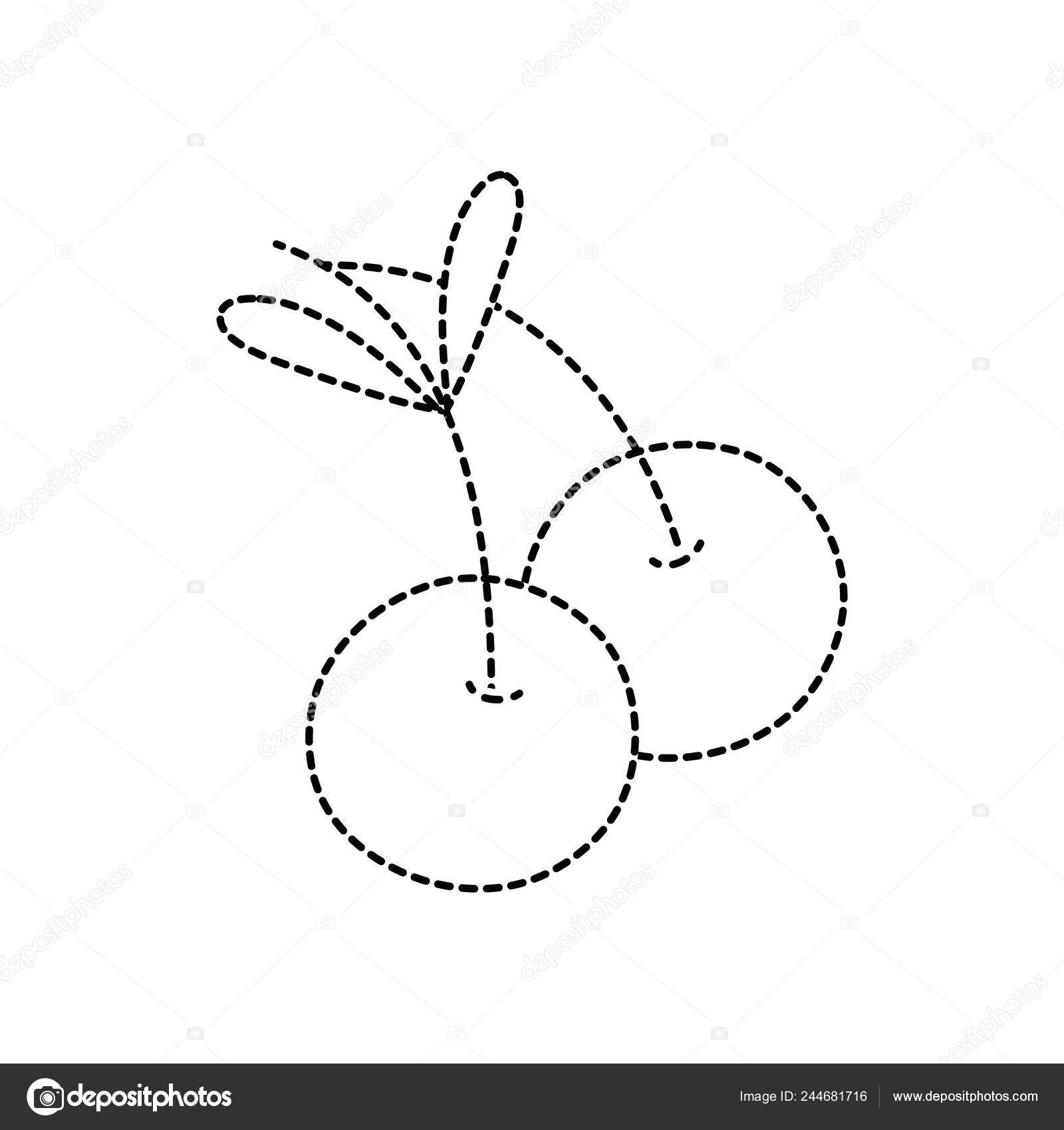Dotted Shape Delicious Cherry Fruit Healthy Nutrition Vector ...