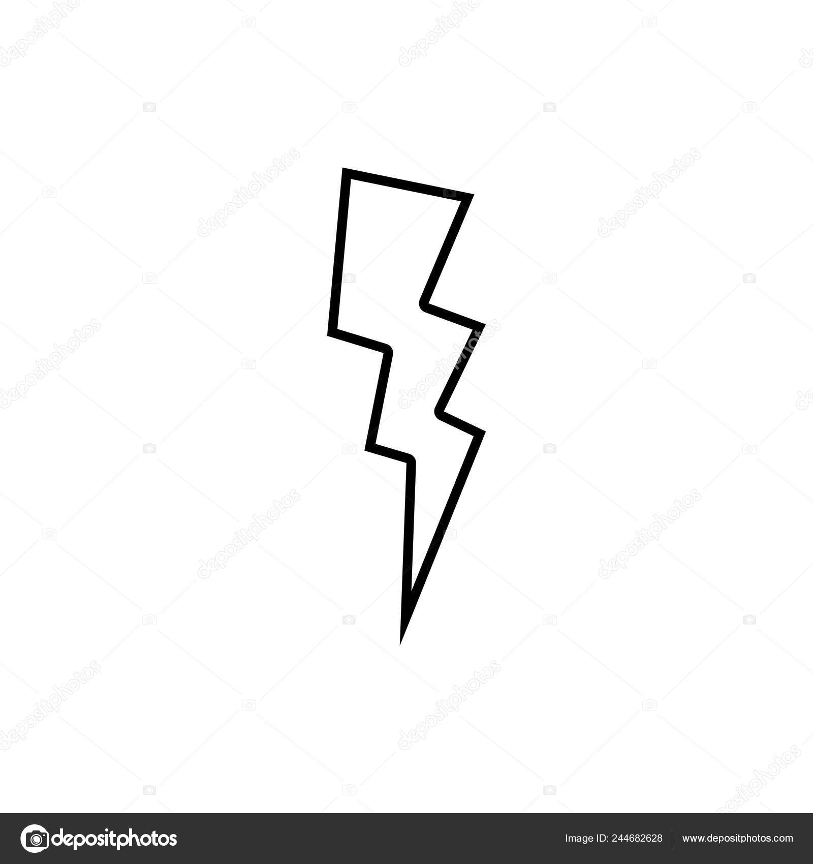 Line Thunder Weather Patch Style Design Vector Illustration Stock ...