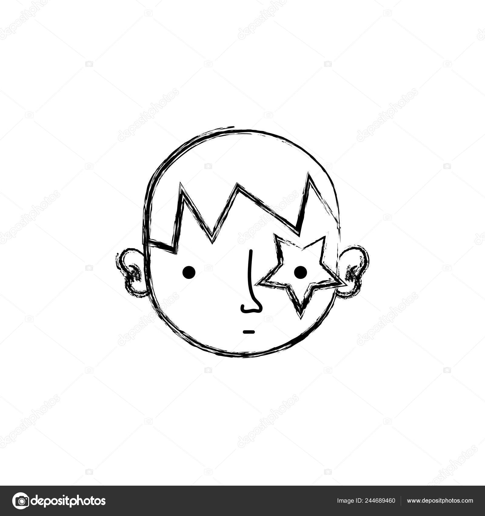 Figure Boy Head Star Tattoo Hairstyle Vector Illustration Stock Vector ...