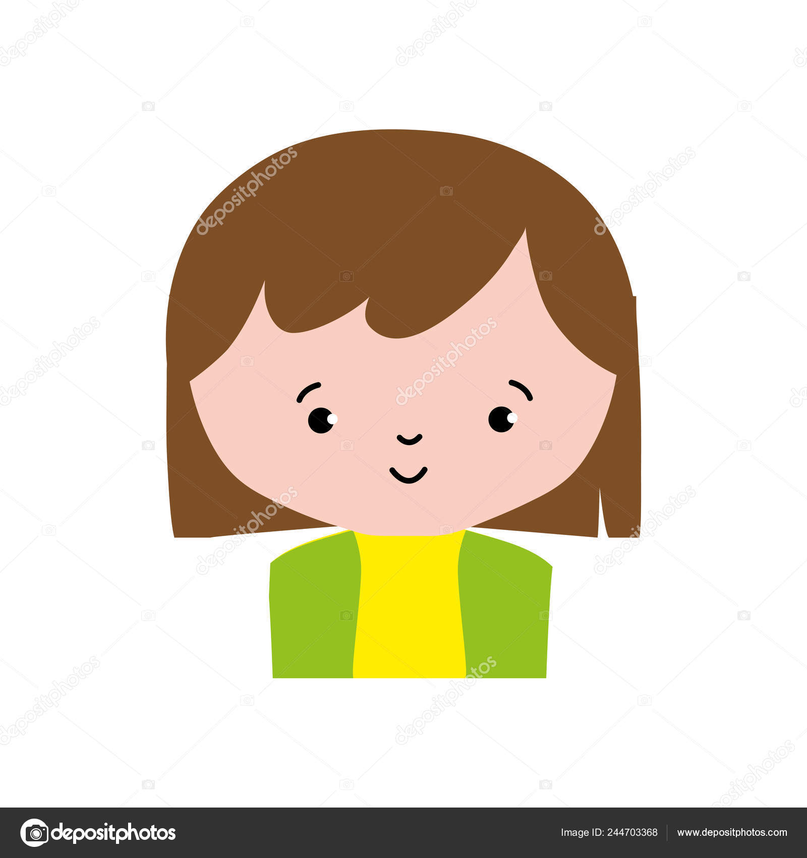 Girl Kid Childhood Little People Theme Isolated Design Vector ...