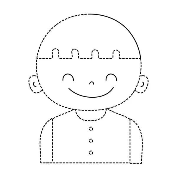 Dotted Shape Smile Avatar Boy Face Hair Vector Illustration Stock ...
