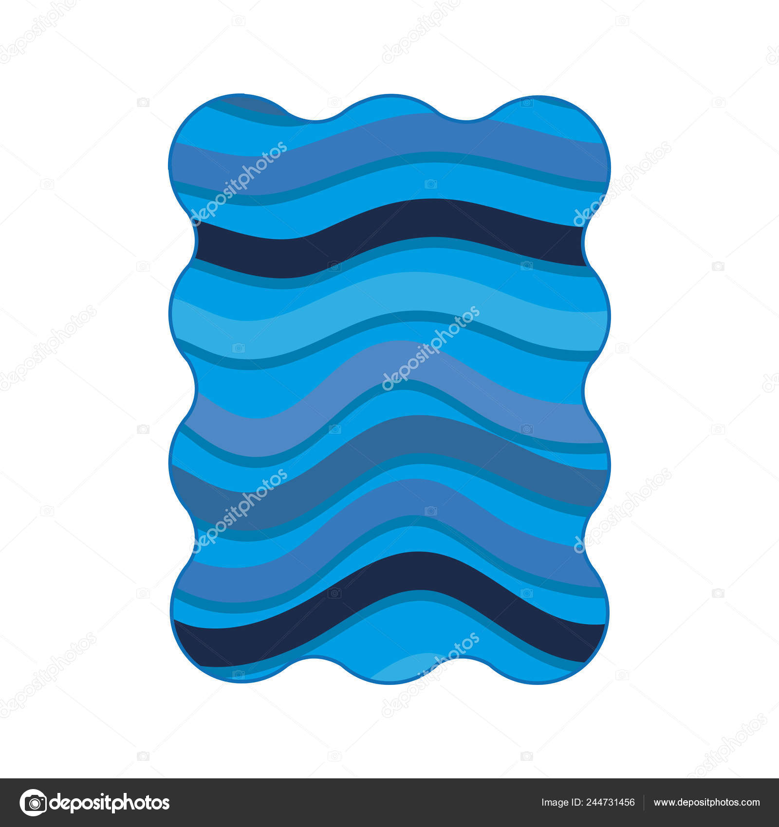 Blue Label Line Wavy Shapes Pattern Vector Illustration Stock Vector ...