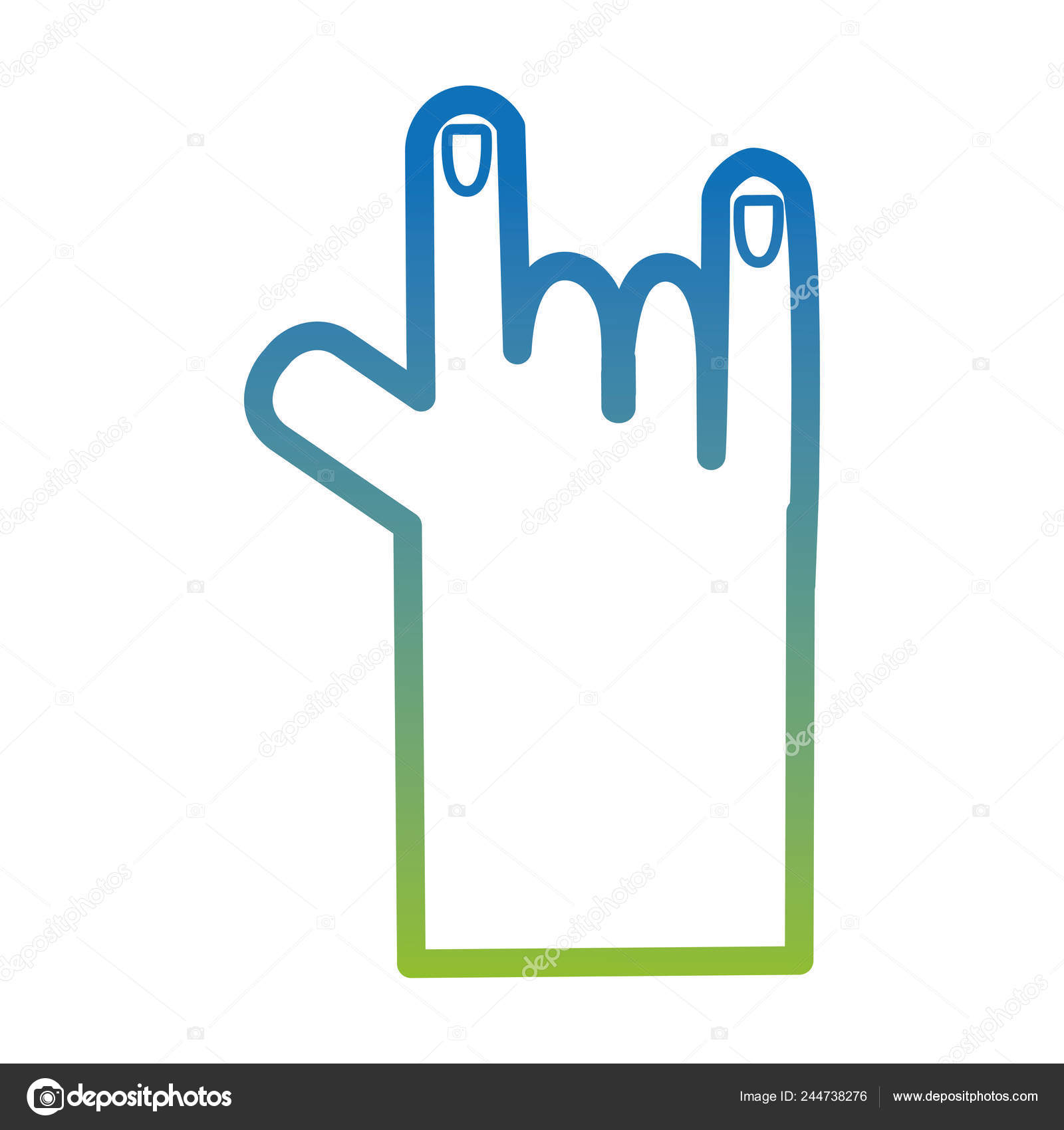 Silueta Mano Con Signo Dedo Uñas Diseño Vector Ilustración Vector de ...
