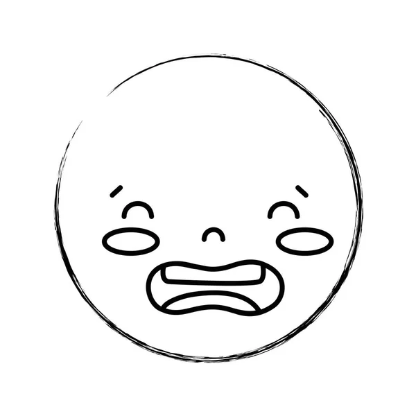 Obrázek Kawaii Hlava Roztomilý Plačící Tvář Vektorové Ilustrace Stock ...