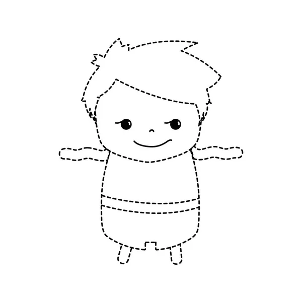 Contour Boy Hairstyle Design Disgusted Face Vector Illustration Stock ...