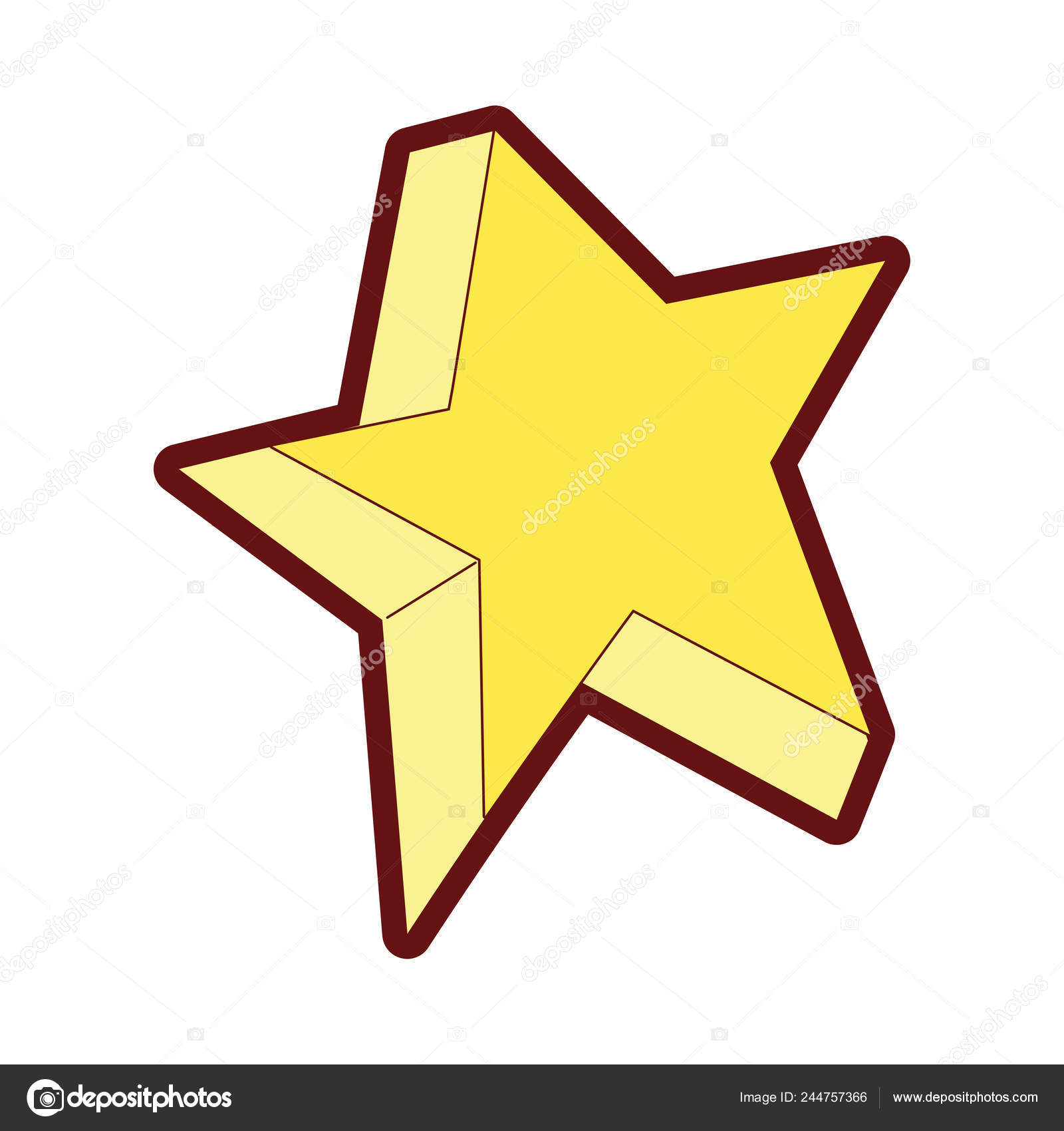 Línea Color Lindo Brillante Estrella Arte Diseño Vector Ilustración ...