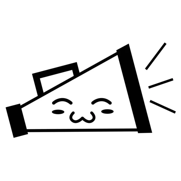 Figure Happy Cute Megaphone Object Kawaii Vector Illustration Stock ...