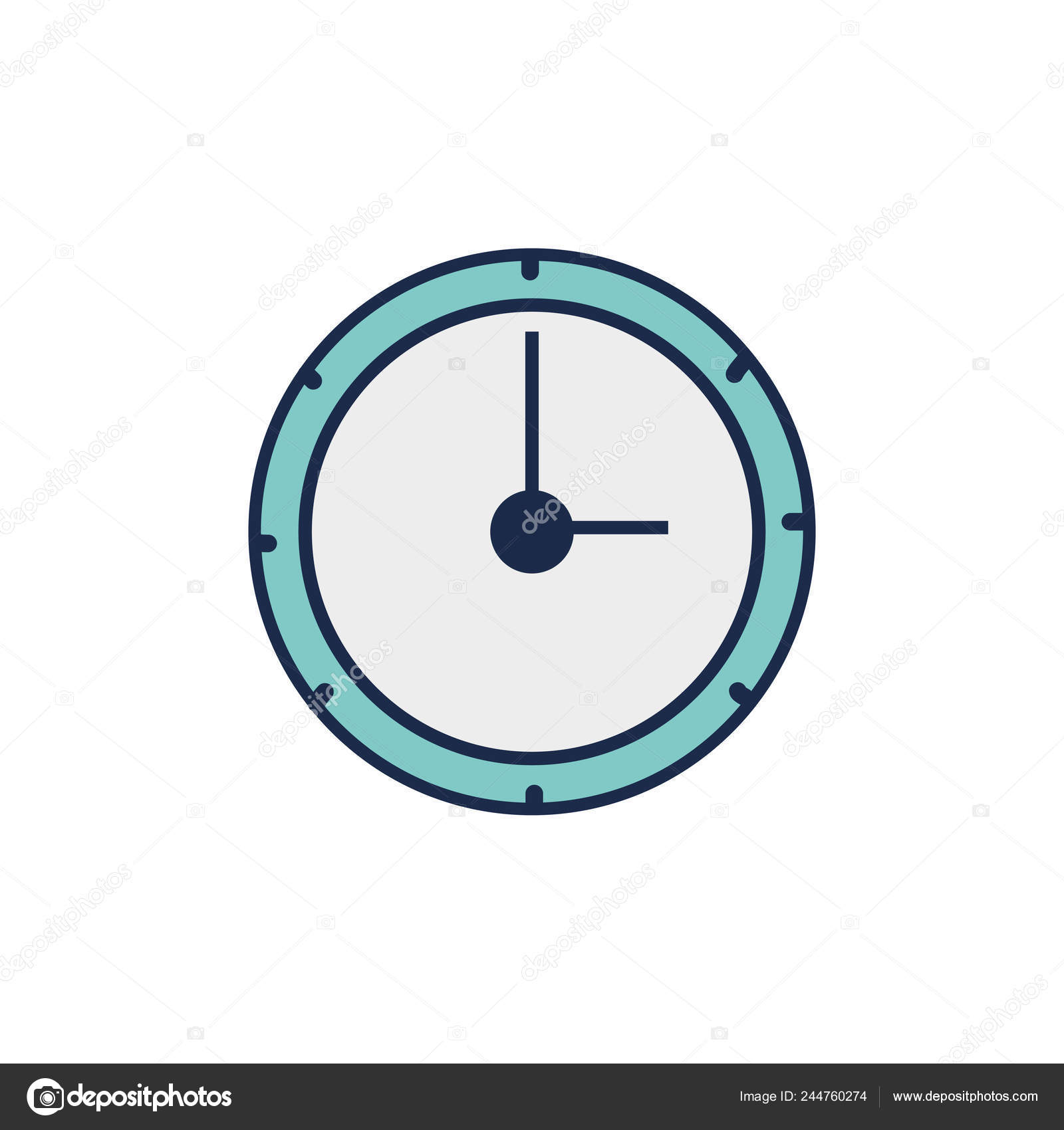 Pared Círculo Reloj Objeto Diseño Vector Ilustración Vector de stock ...