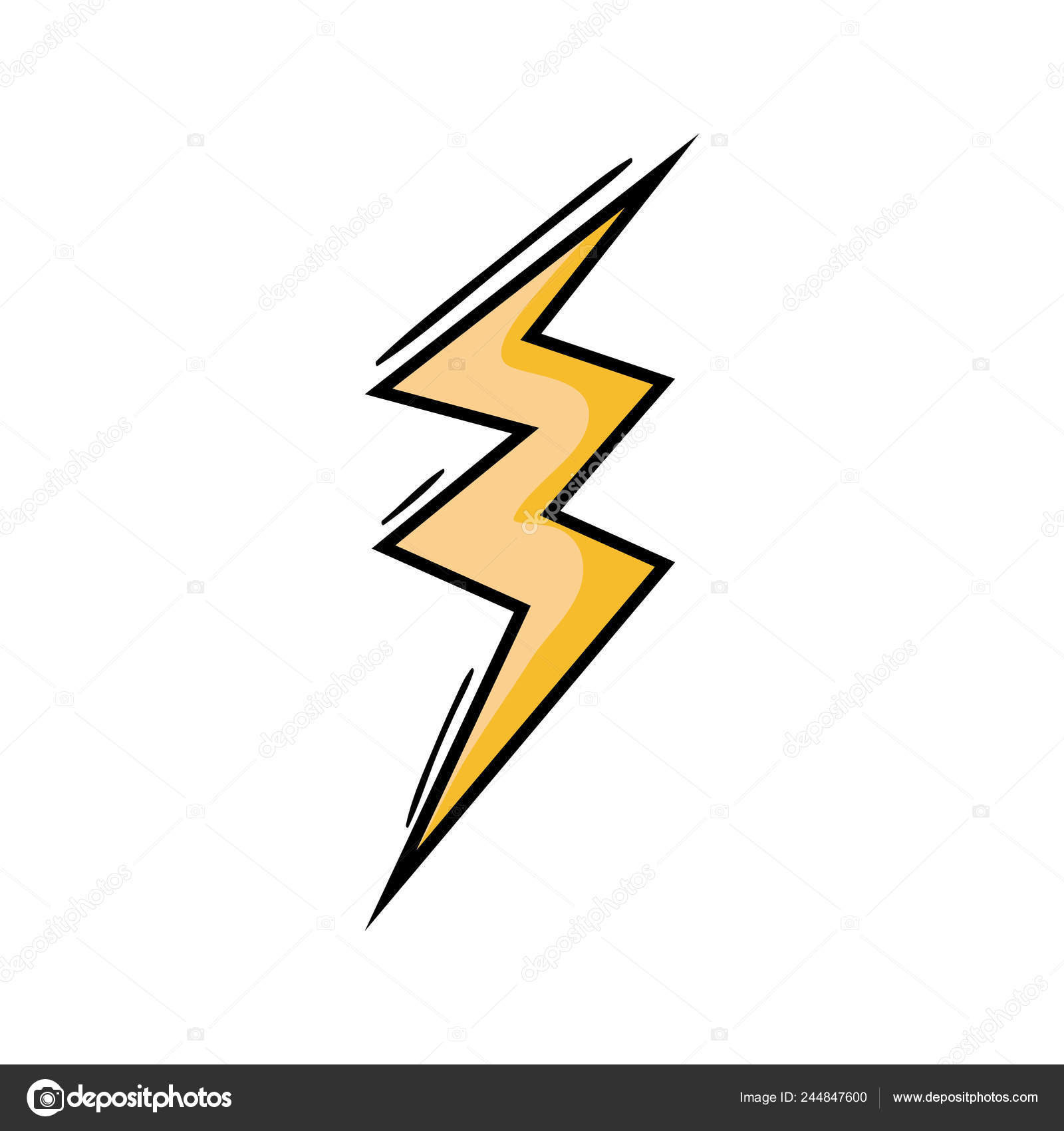 Thunder Symbol Icon Warning Alert Vector Illustration Stock Vector ...