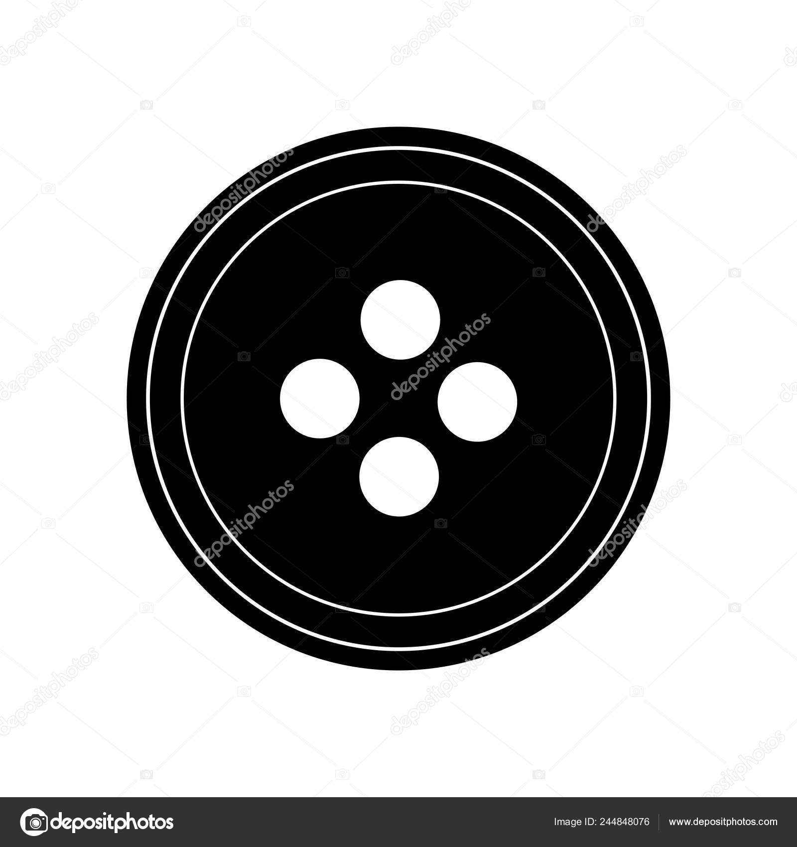 Contour Button Object Sewing Fashion Design Vector Illustration Stock ...