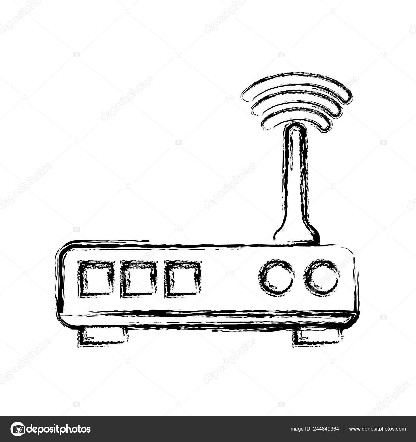 Figure Router Digital Wifi Technology Network Vector Illustration Stock ...
