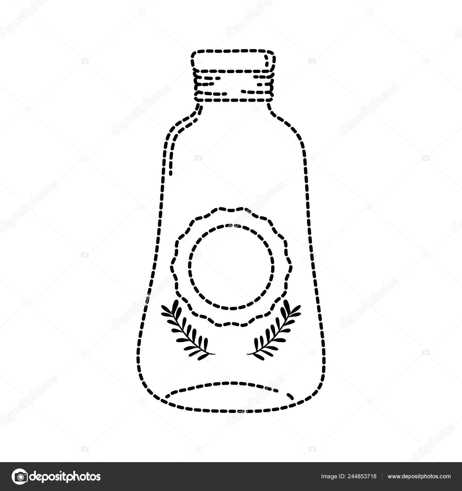 Dotted Shape Long Mason Jar Sticker Braches Style Vector Illustration ...
