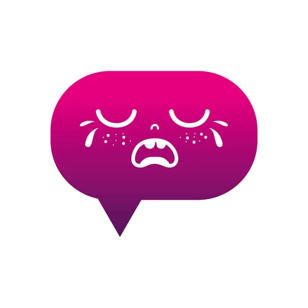 Sad Chat Bubble Kawaii Cartoon Vector Illustration Stock Vector by ...