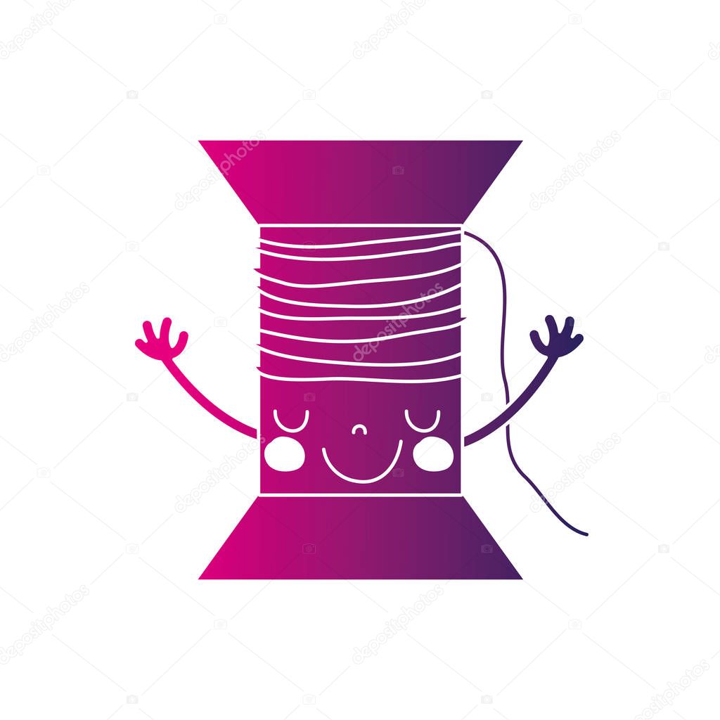 Vettoriale stockSilhouette Kawaii Carino Testa Felice Con Braccia ...