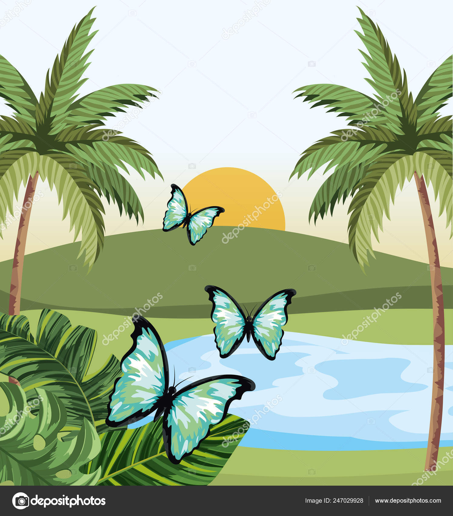 Beautiful butterfly cartoon Stock Vector by ©stockgiu 247029928