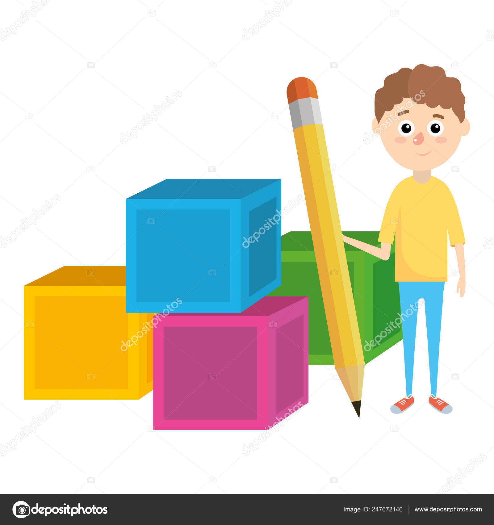 Dibujos animados de la escuela primaria Vector de stock #247672146 de ...