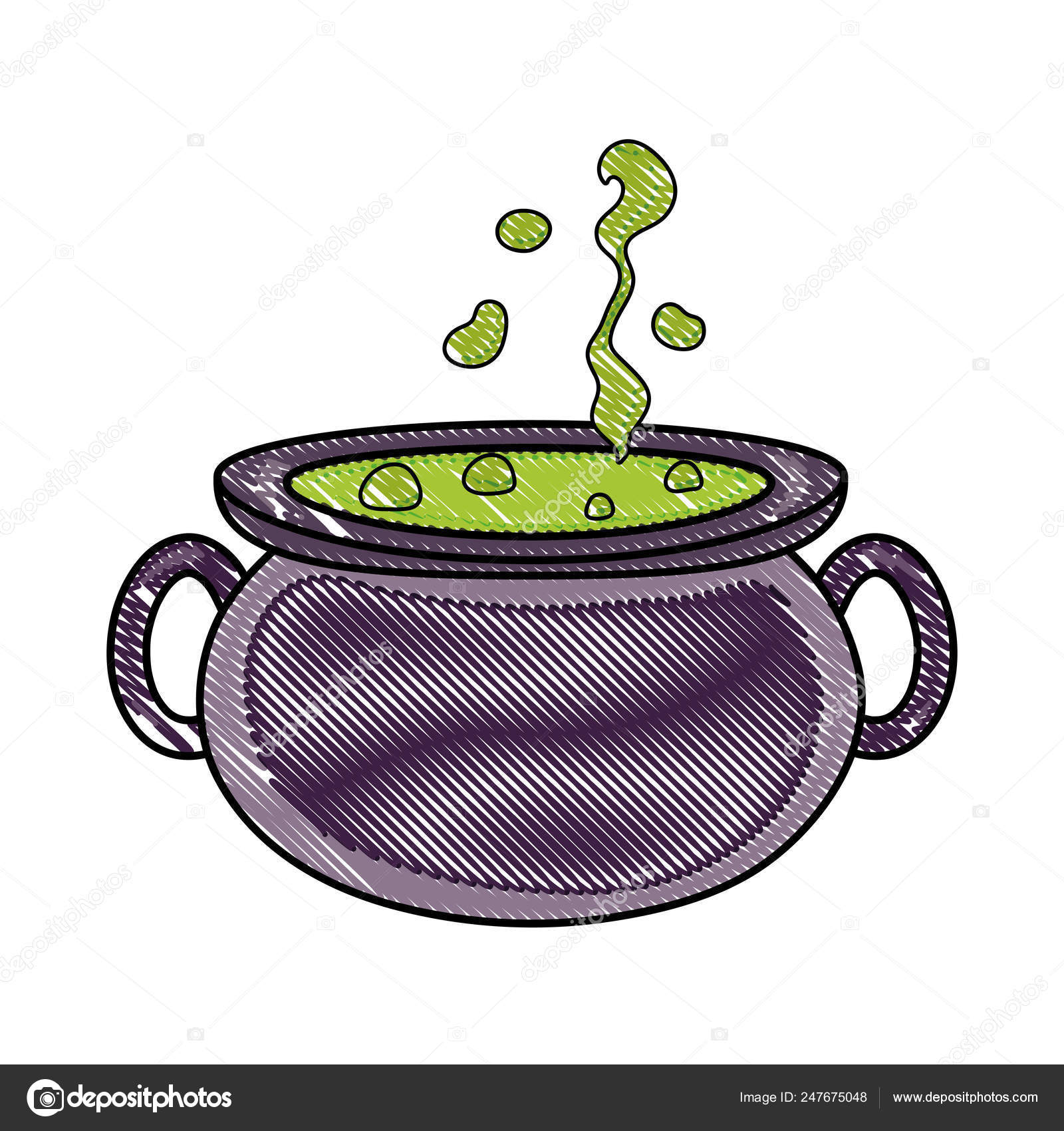 Grated pot cauldron object to traditional in hallooween Stock Vector by ...