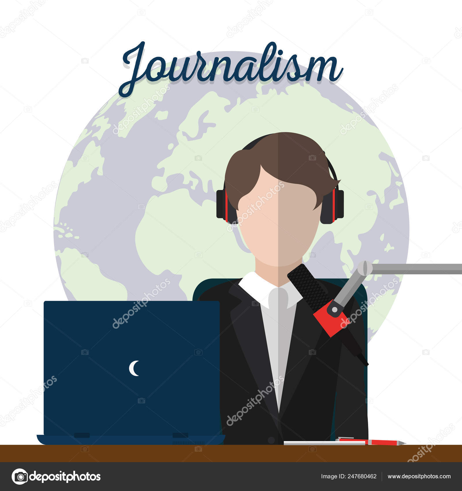 Journalism and journalist Stock Vector Image by ©stockgiu #247680462