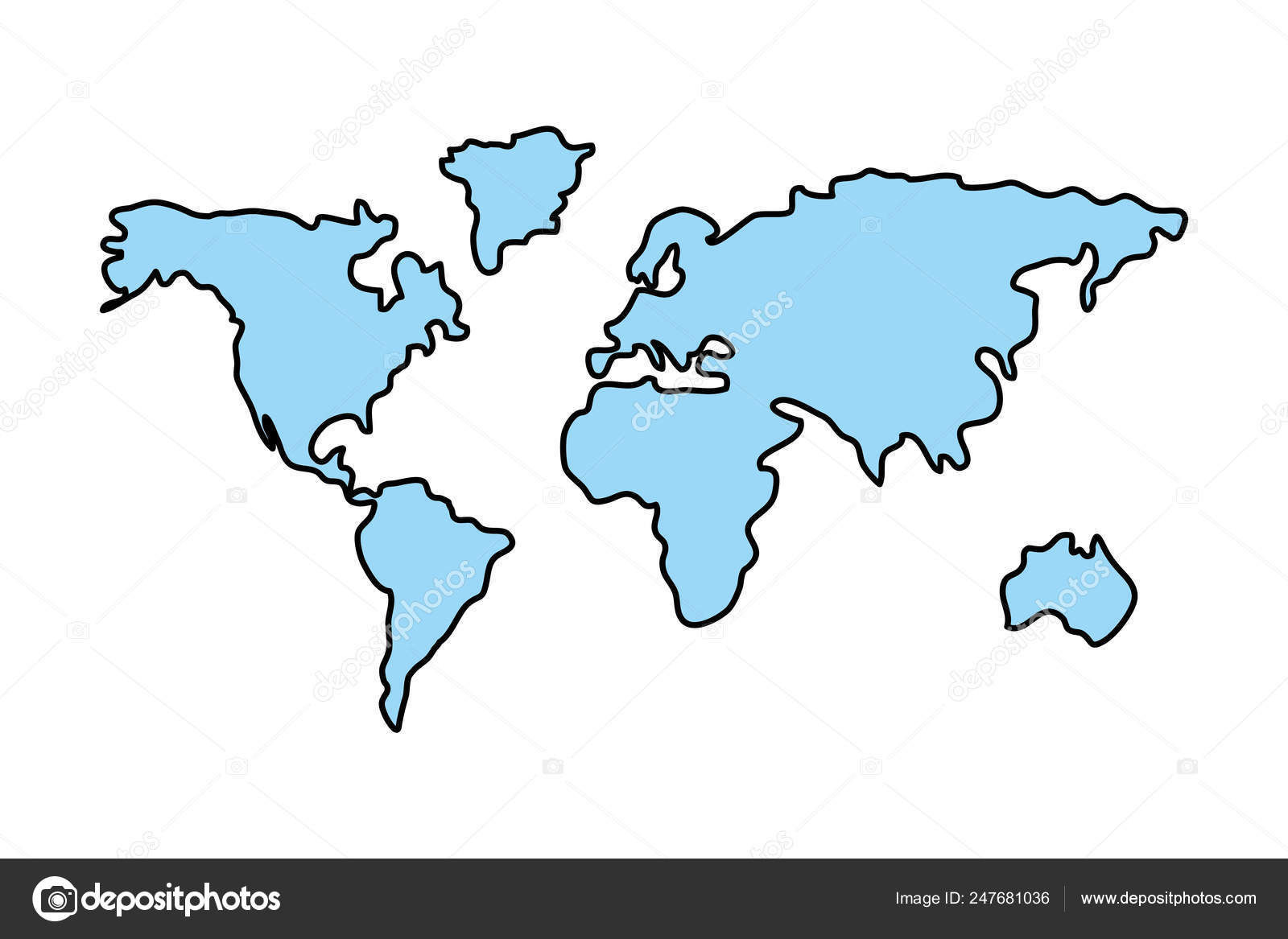 Silueta del mapa del mundo Vector de stock por ©stockgiu 247681036
