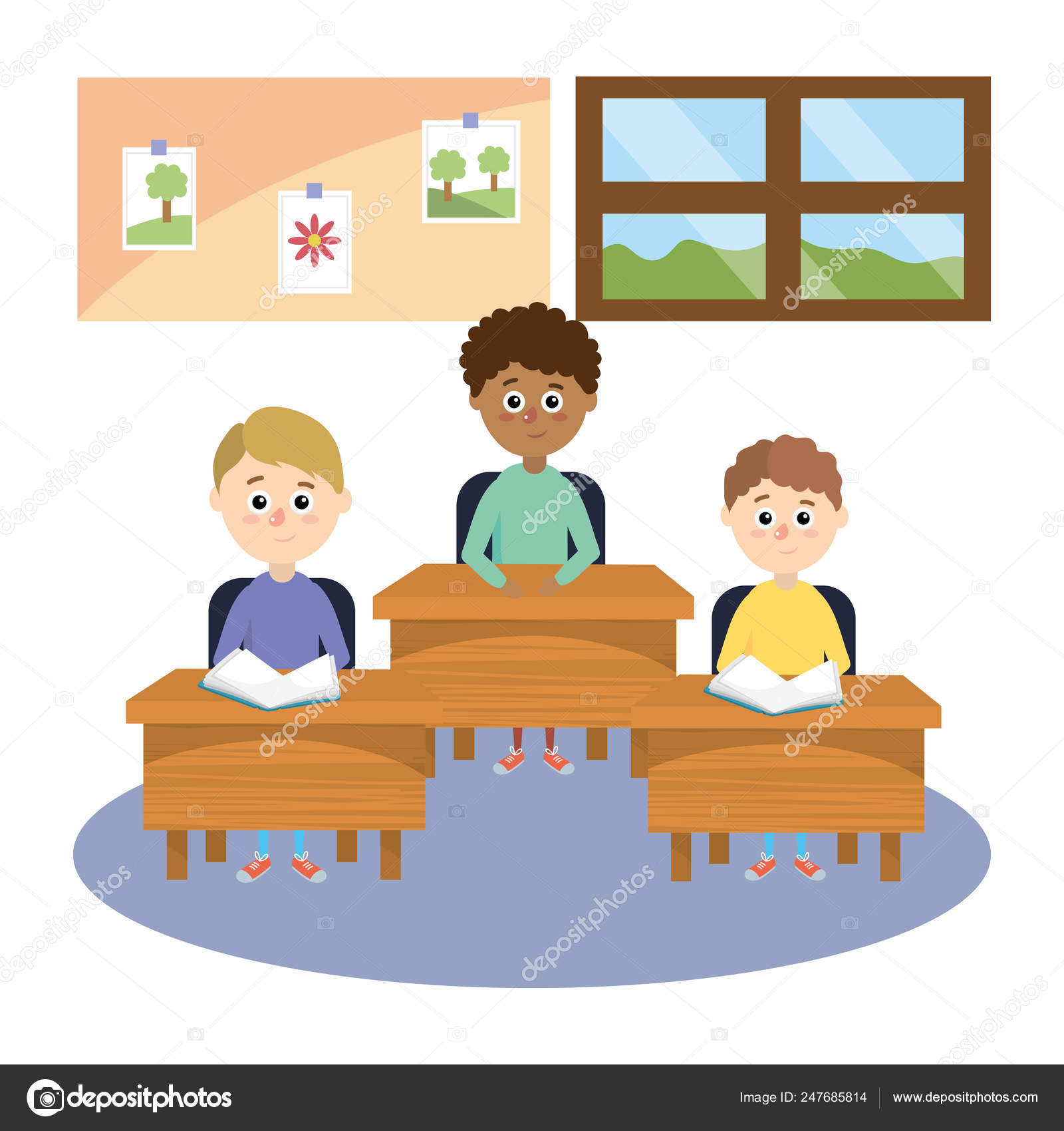 Dibujos animados de la escuela primaria Vector de stock #247685814 de ...