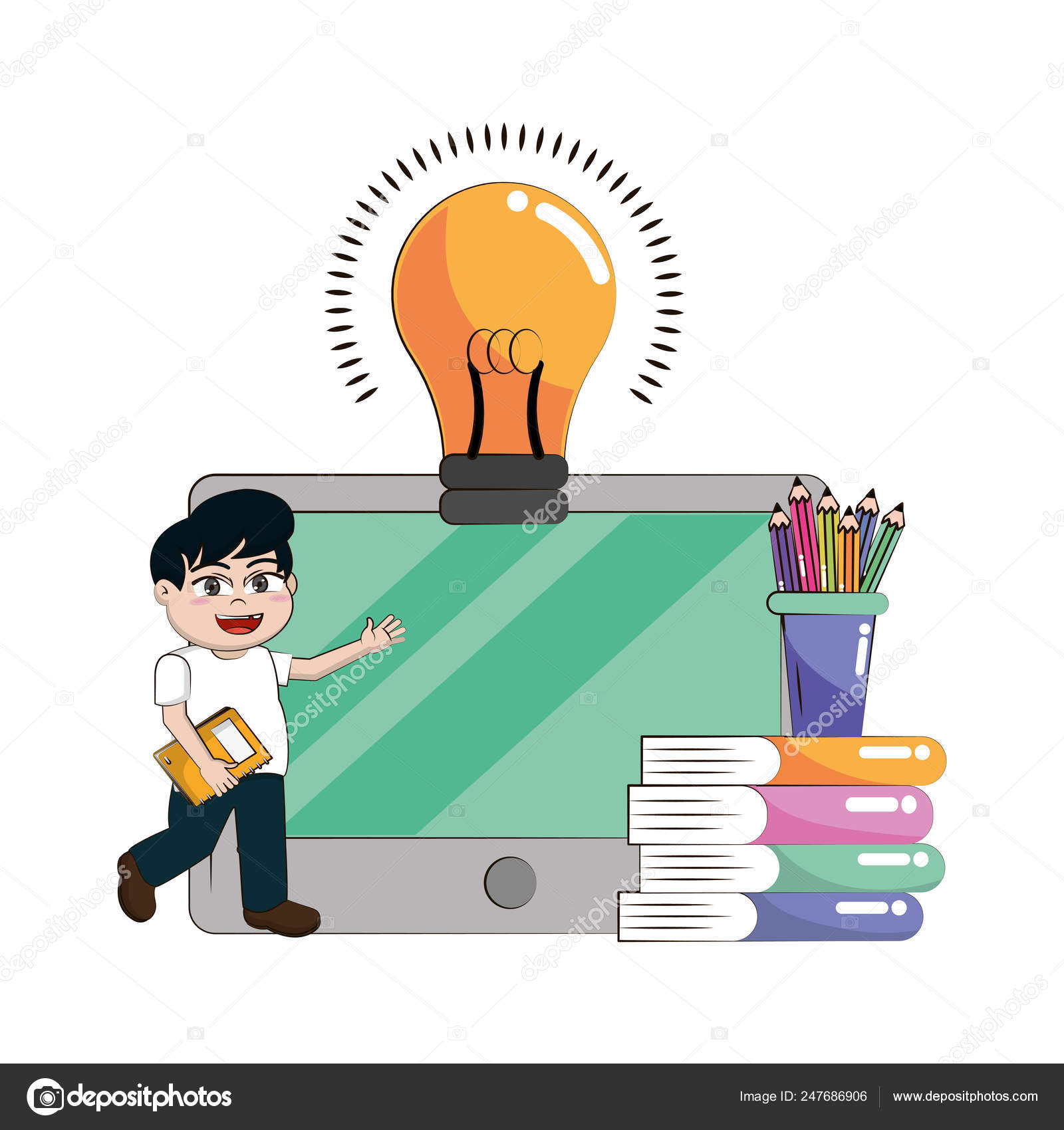 Dibujos animados de la escuela primaria Vector de stock #247686906 de ...