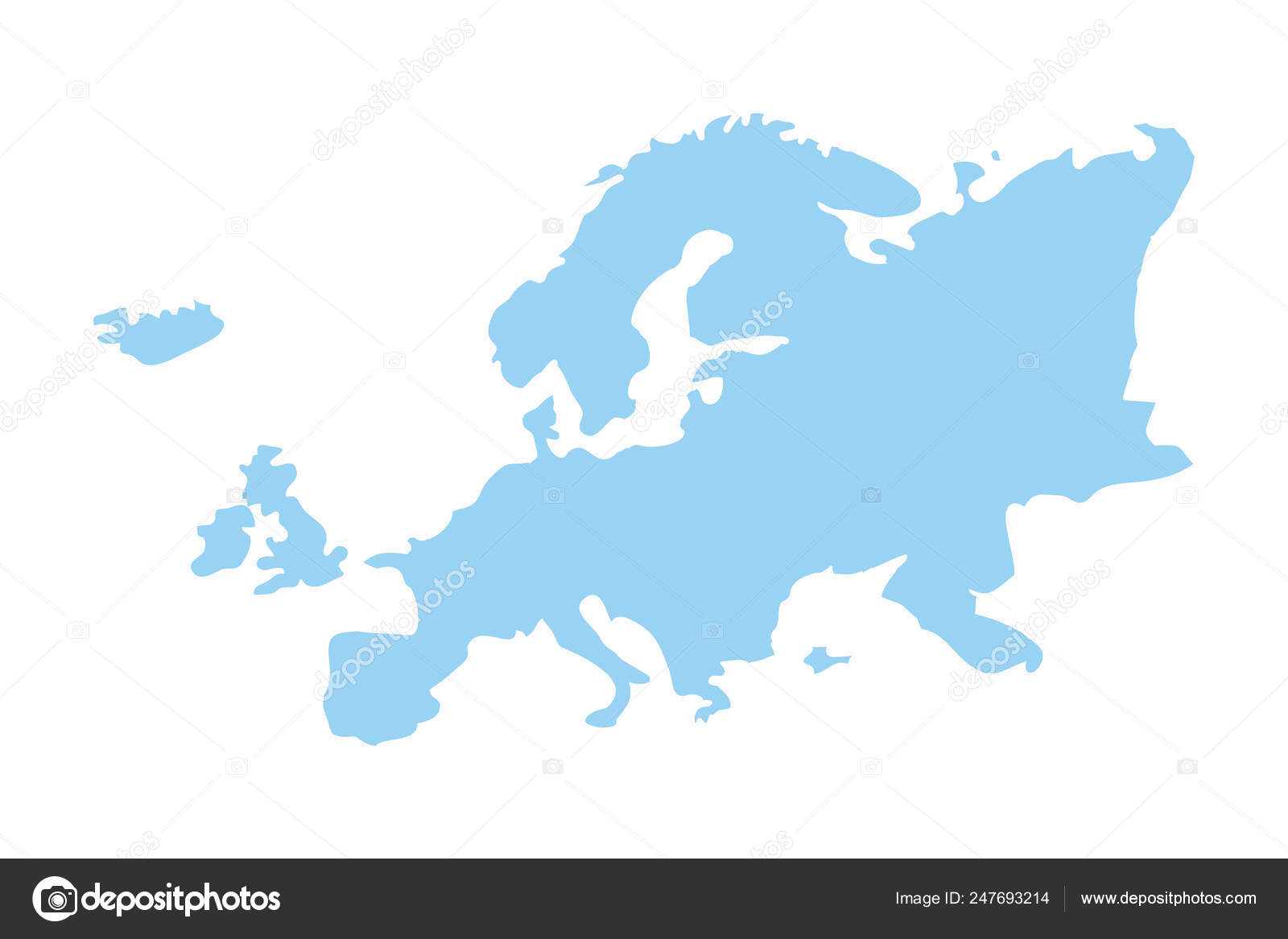 Europe Physical Features Map Blank