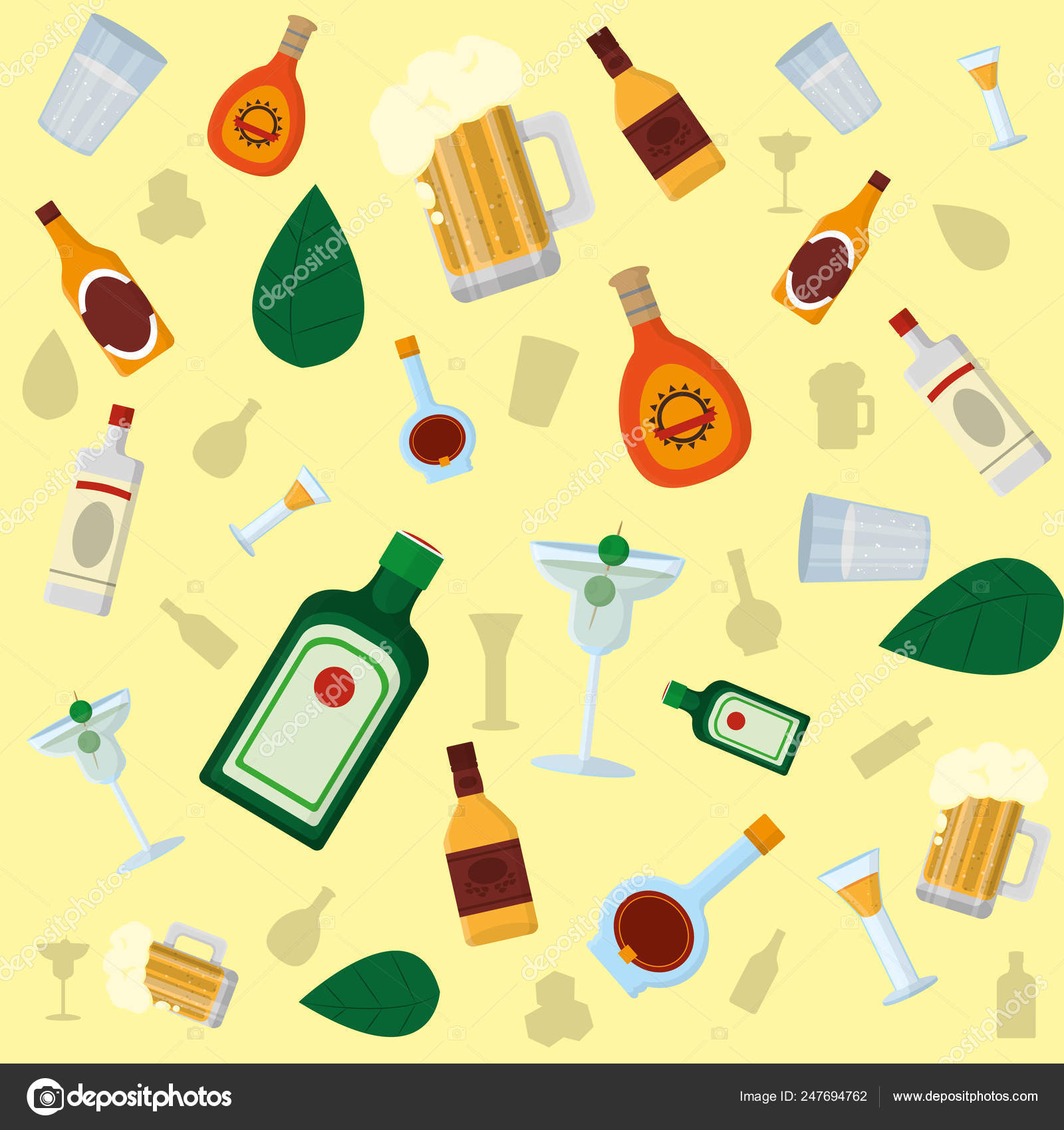 Bar drinks pattern background Stock Vector Image by ©stockgiu #247694762