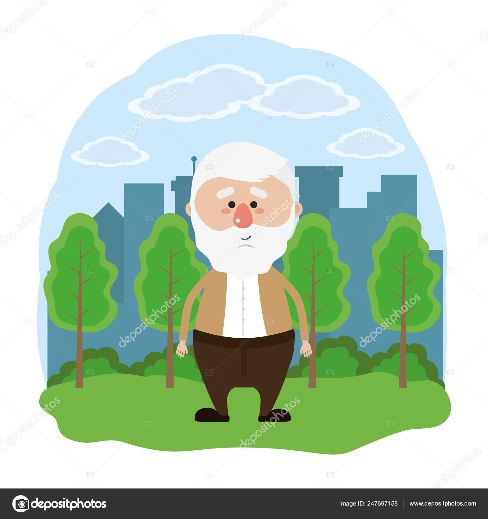 Cute grandfather cartoon Stock Vector Image by ©stockgiu #247697158