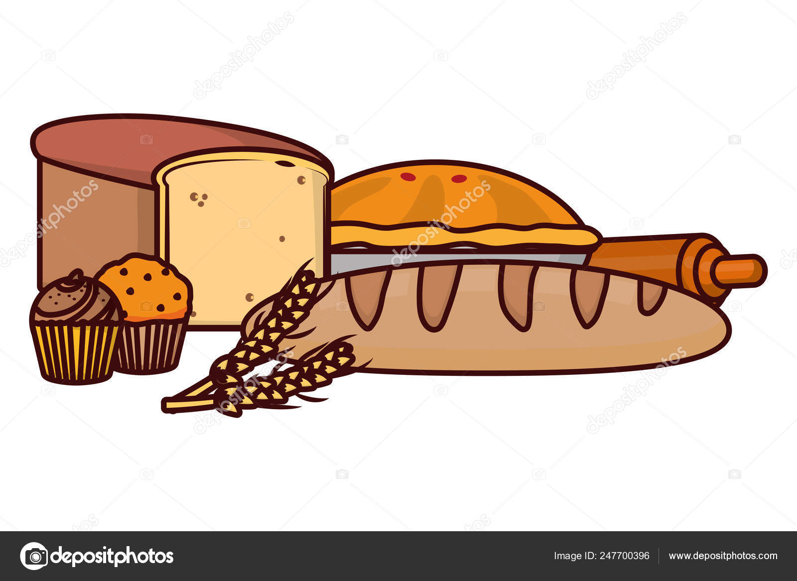 Bakery food cartoon Stock Vector by ©stockgiu 247700396