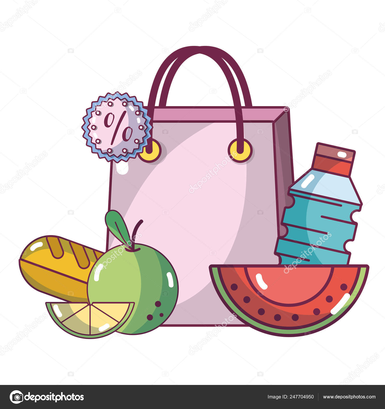 Supermarket products cartoon Stock Vector Image by ©stockgiu #247704950