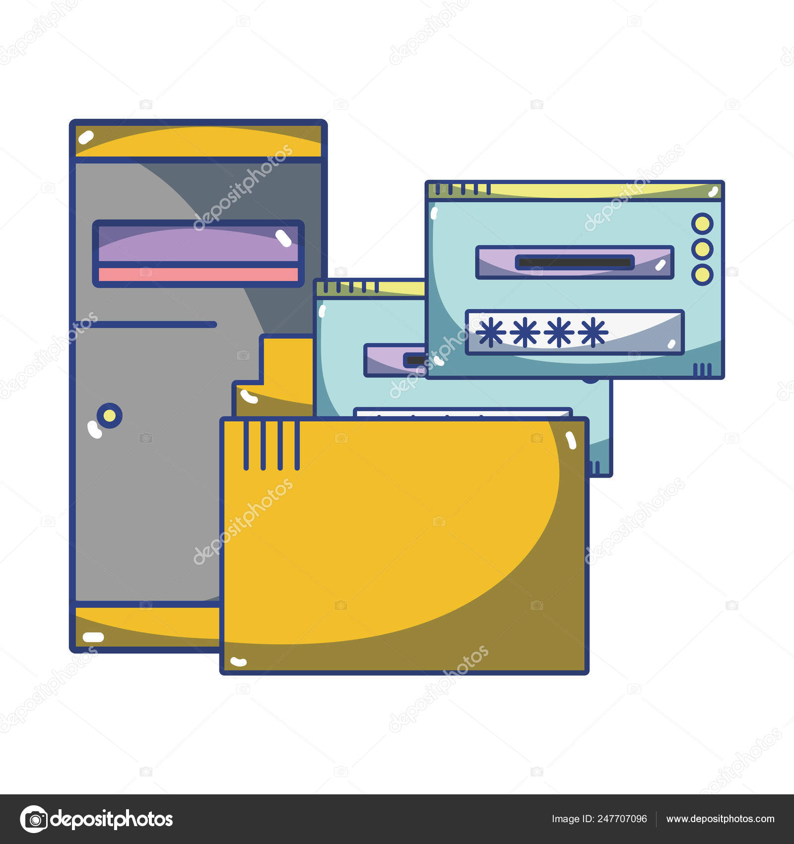 Technology computing cartoon Stock Vector Image by ©stockgiu #247707096