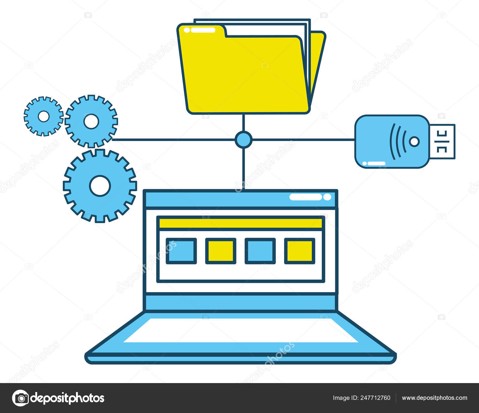 Technology laptop cartoon Stock Vector Image by ©stockgiu #247712760