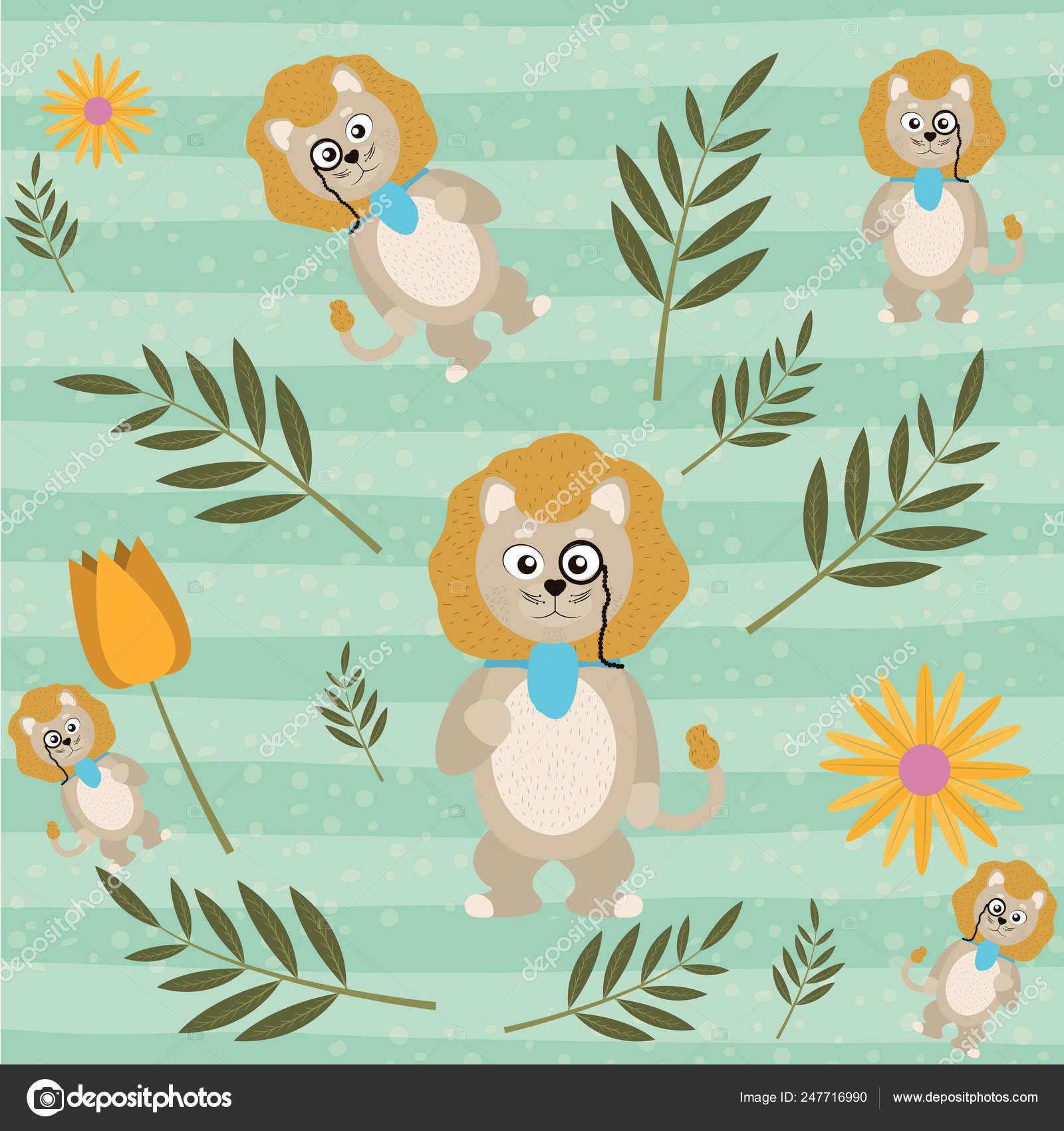 Cute animals pattern background Stock Illustration by ©stockgiu #247716990