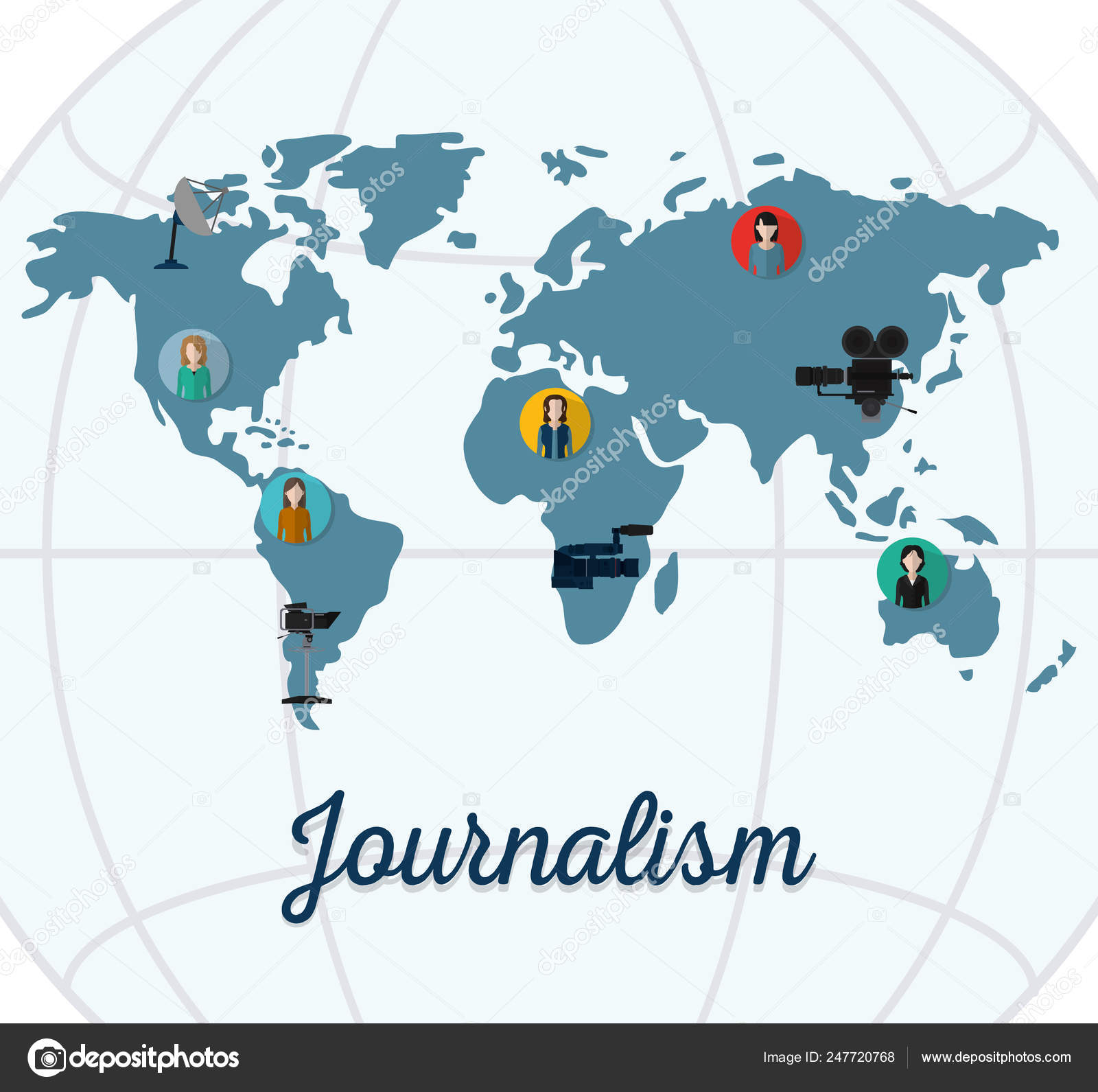 Journalism and journalist Stock Vector by ©stockgiu 247720768