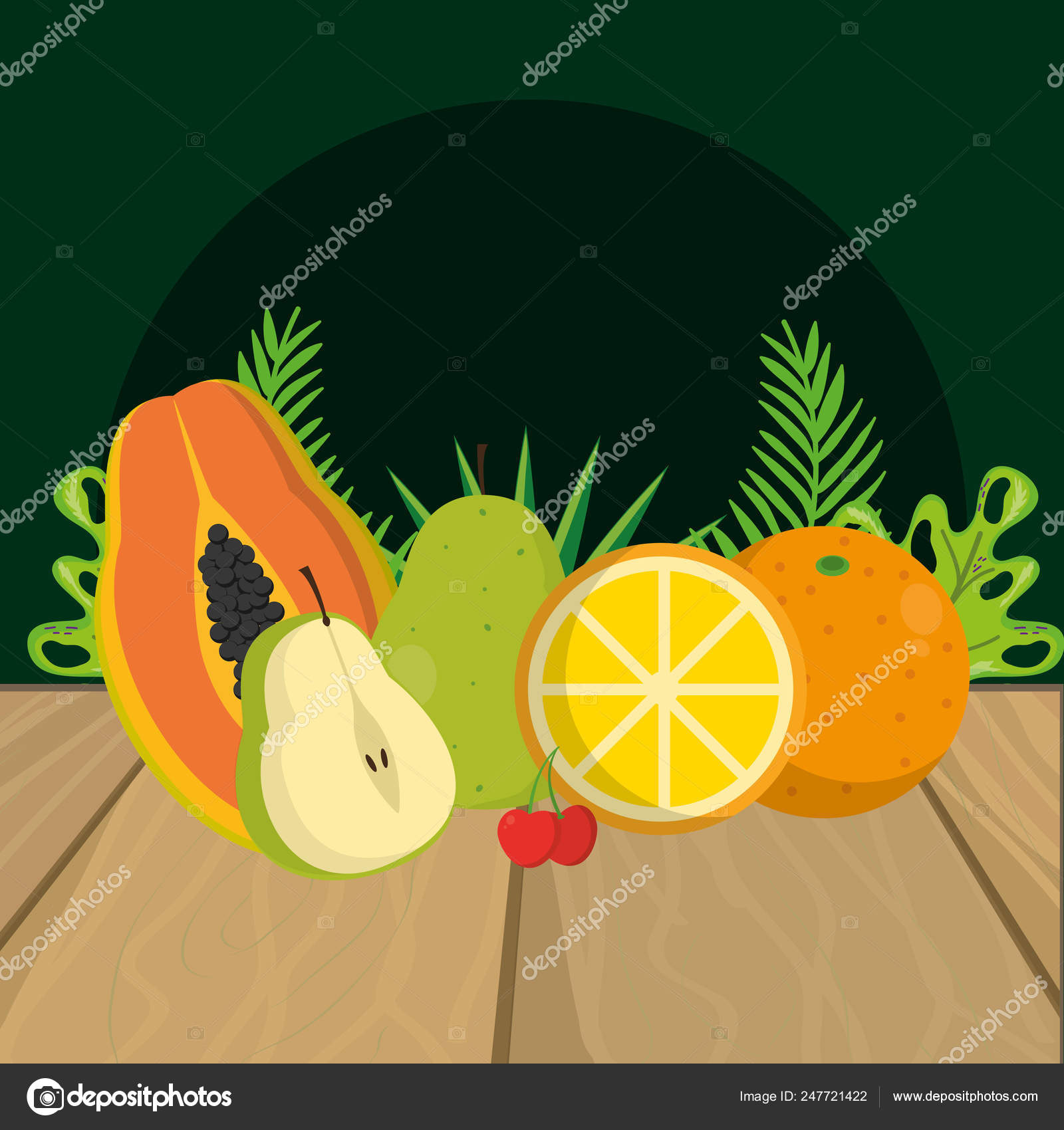Fresh fruits cartoon Stock Illustration by ©stockgiu #247721422
