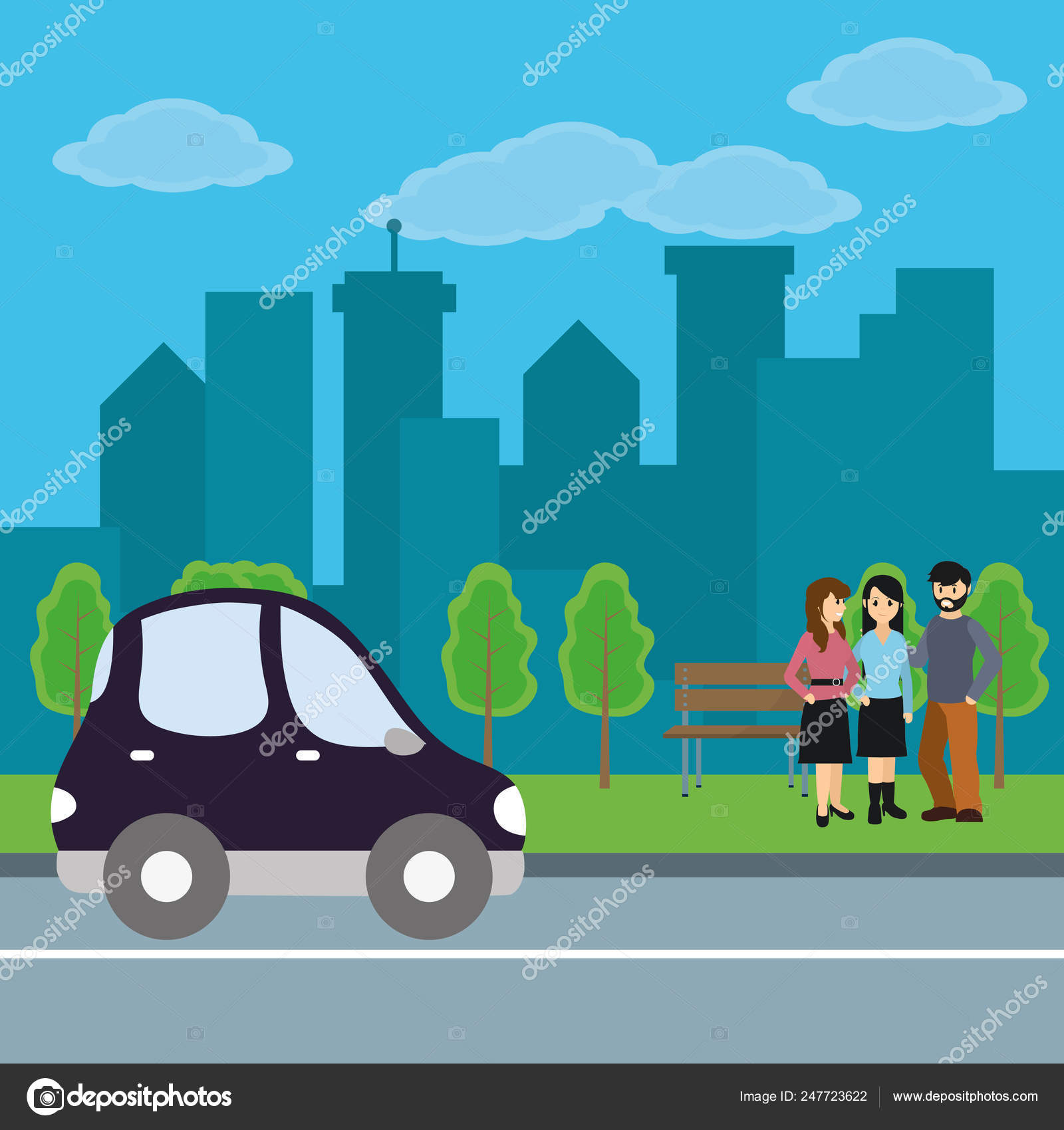 People at nature spring Stock Illustration by ©stockgiu #247723622