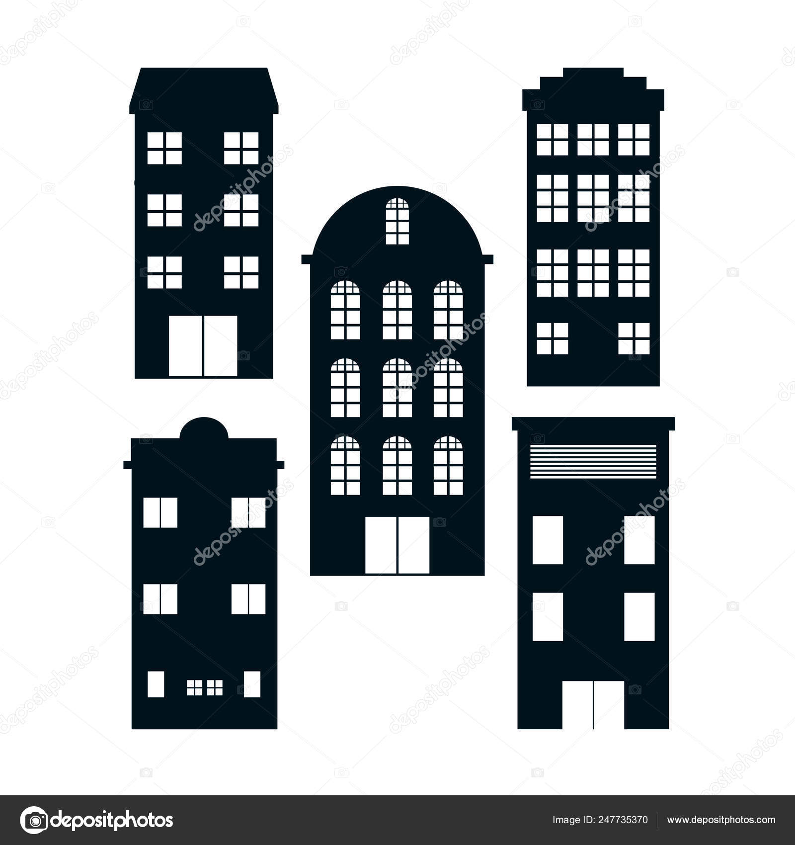 Set of buildings Stock Vector Image by ©stockgiu #247735370