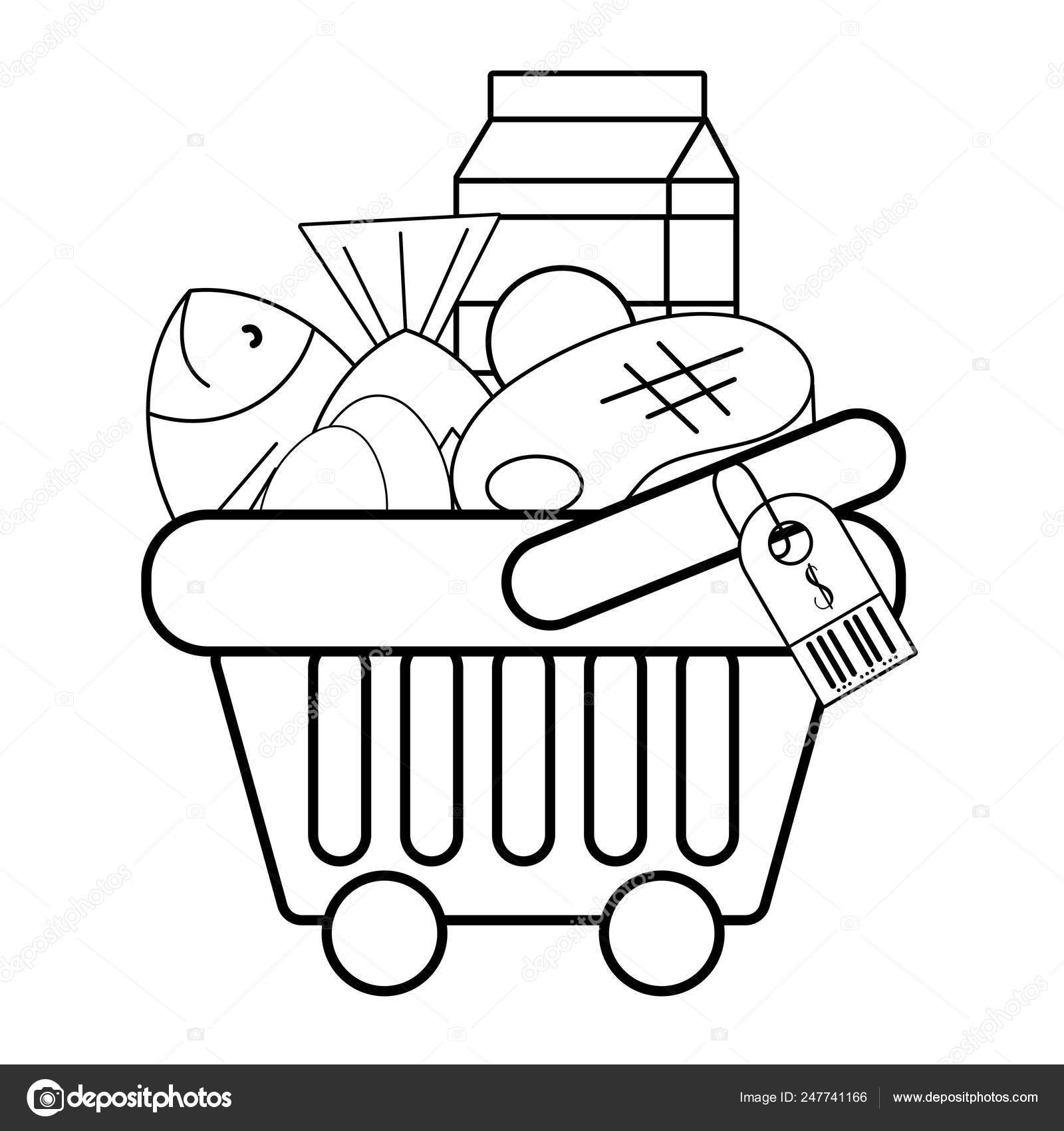 Grocery Basket Vector