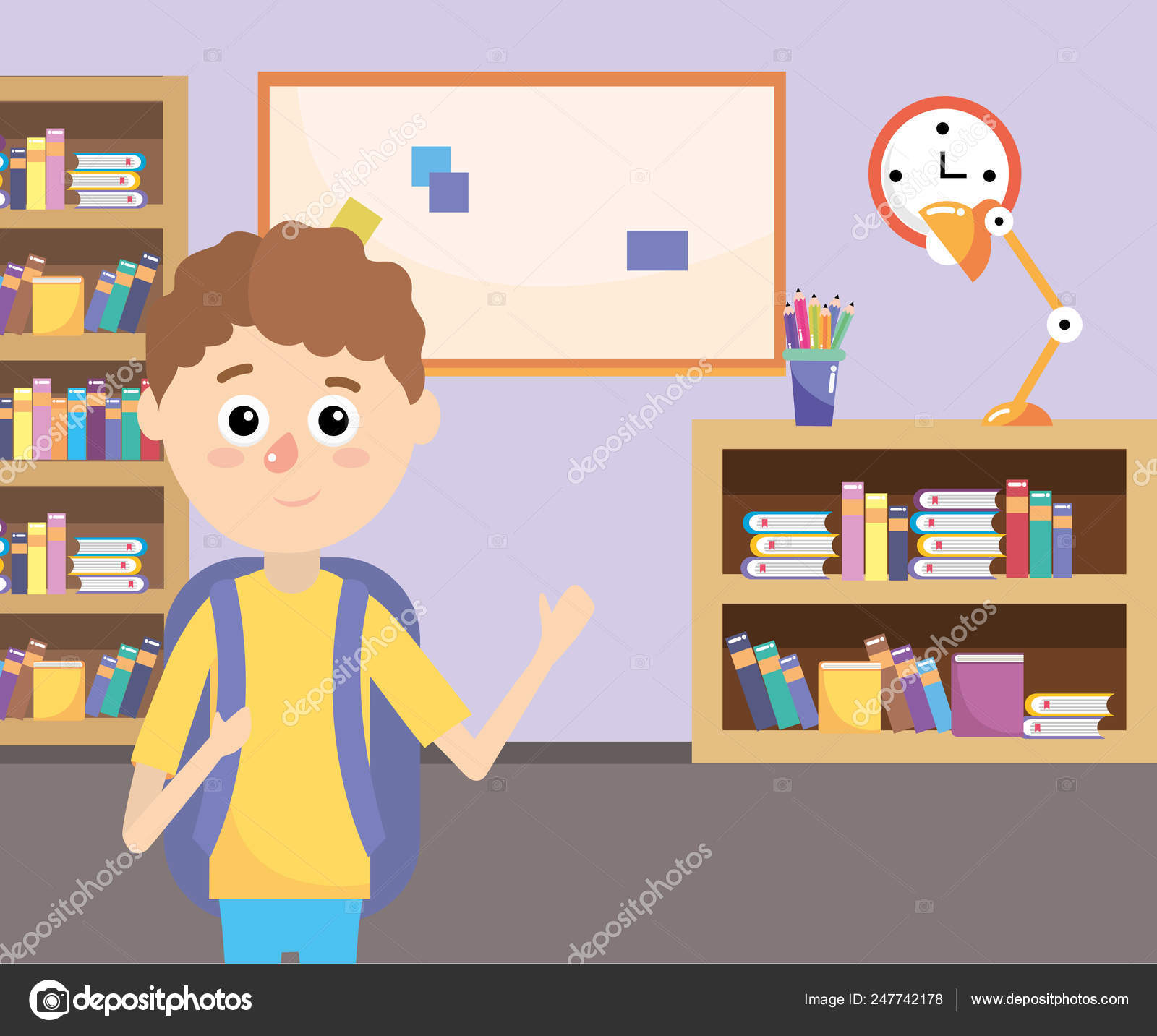 Dibujos animados de la escuela primaria Vector de stock #247742178 de ...