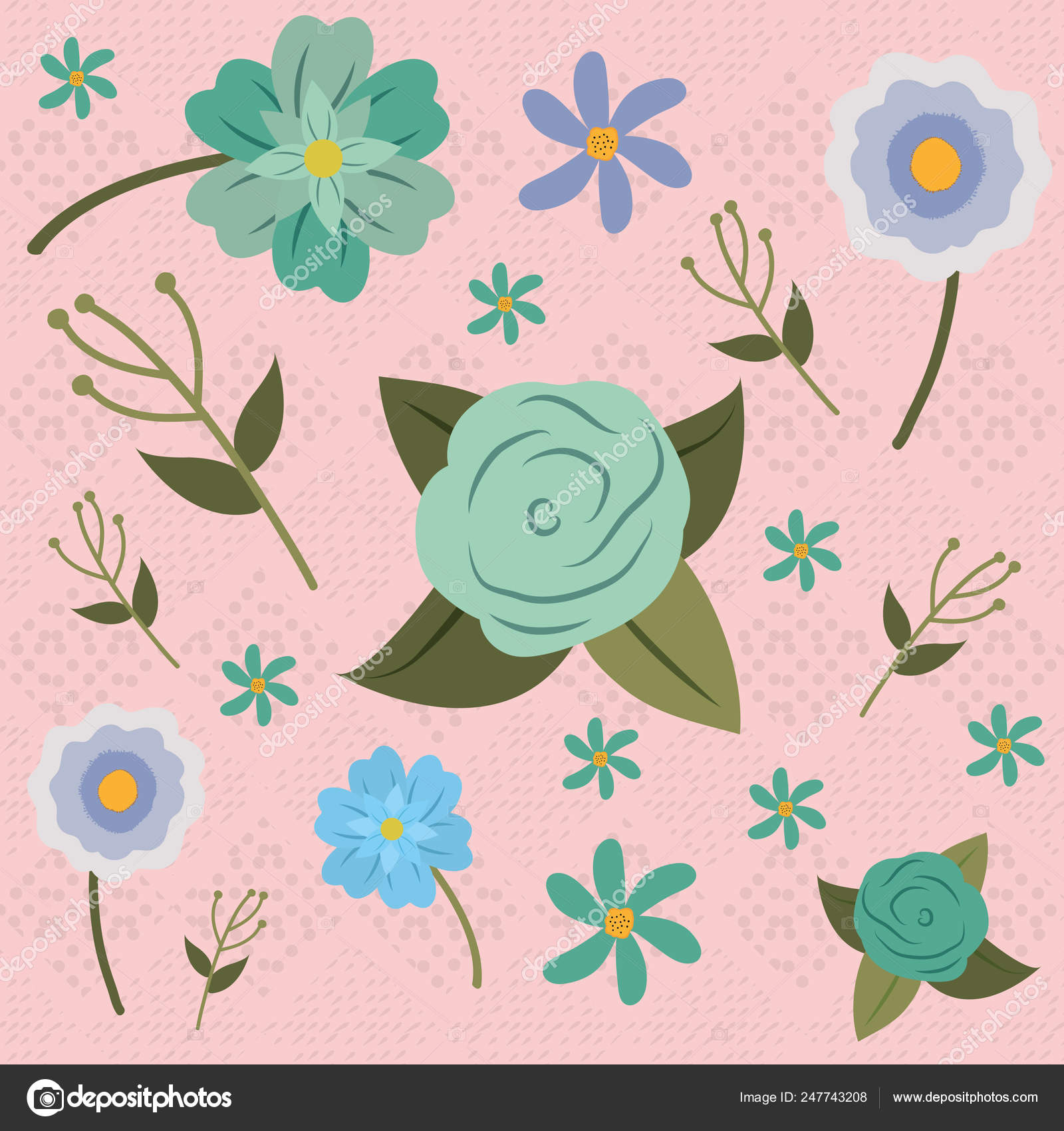 Cute flowers pattern background Stock Vector Image by ©stockgiu #247743208