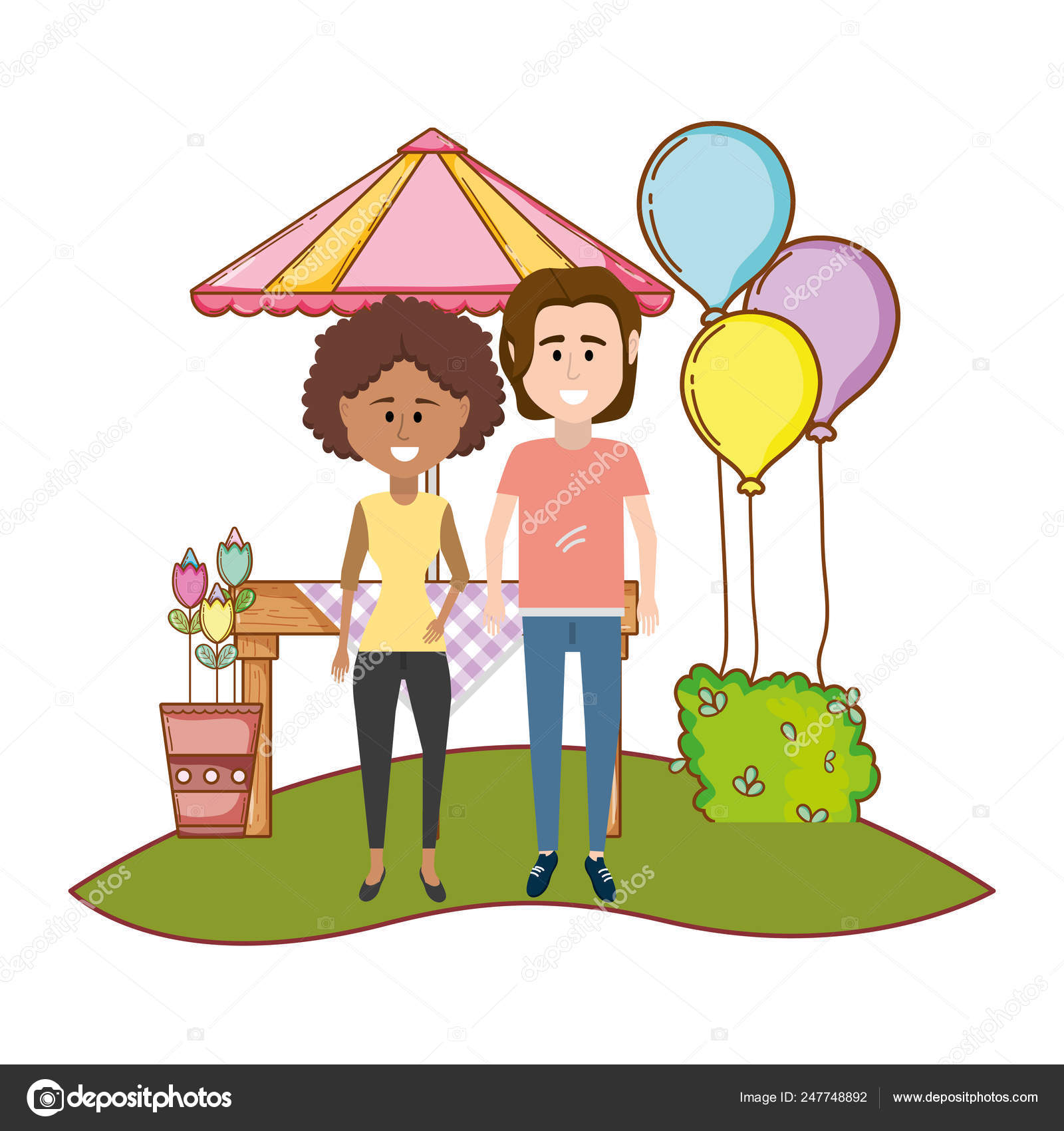 People at nature spring Stock Vector Image by ©stockgiu #247748892