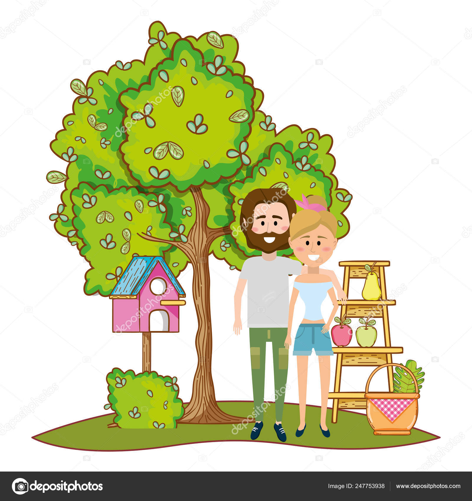 People at nature spring Stock Vector Image by ©stockgiu #247753938