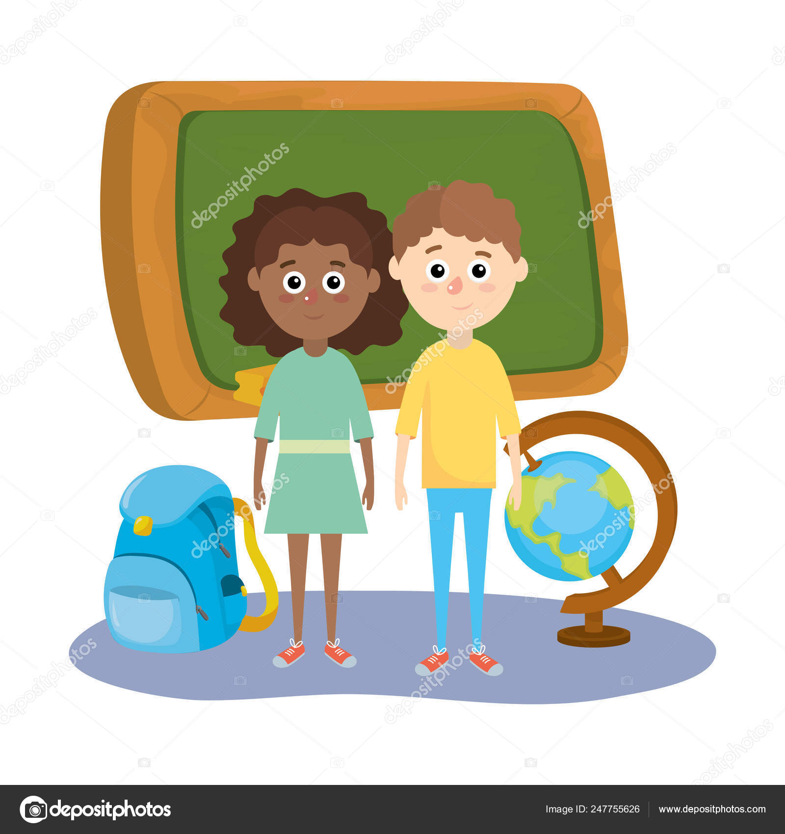 Dibujos animados de la escuela primaria Vector de stock #247755626 de ...