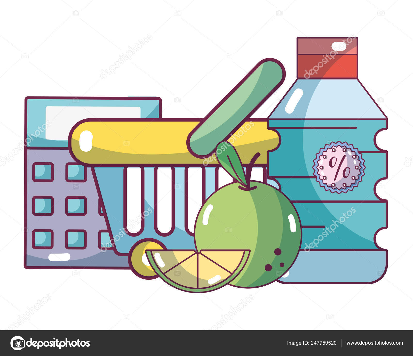 Supermarket products cartoon Stock Vector Image by ©stockgiu #247759520